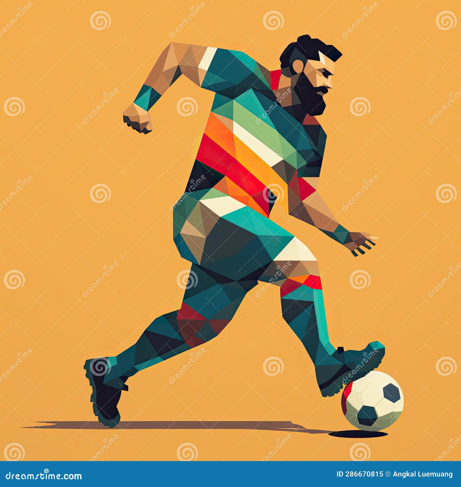 Character Football Player in Soccer Action Stock Illustration ...