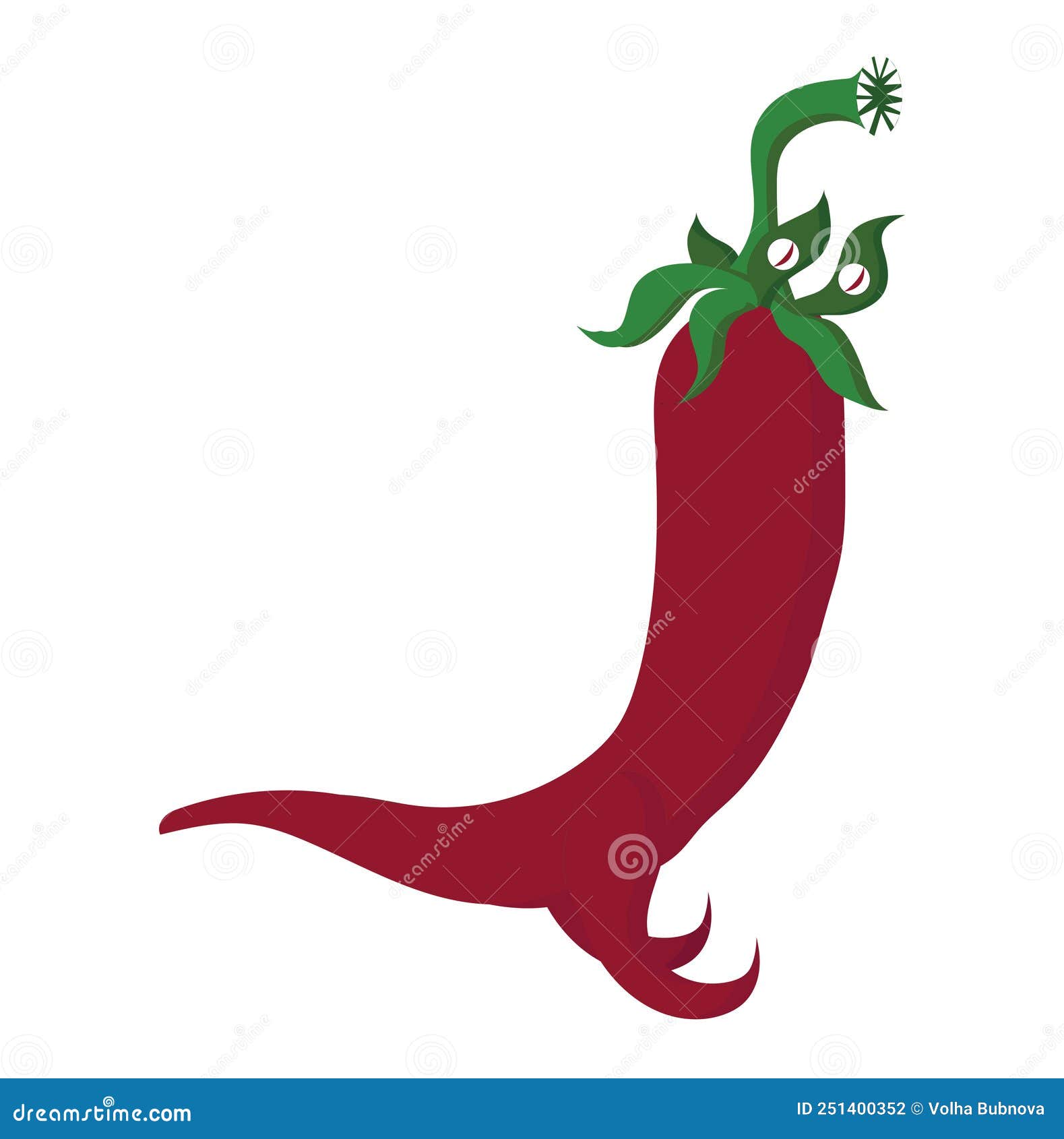 Character. Garden Monster. Scary, Evil Chili Pepper. Vector ...