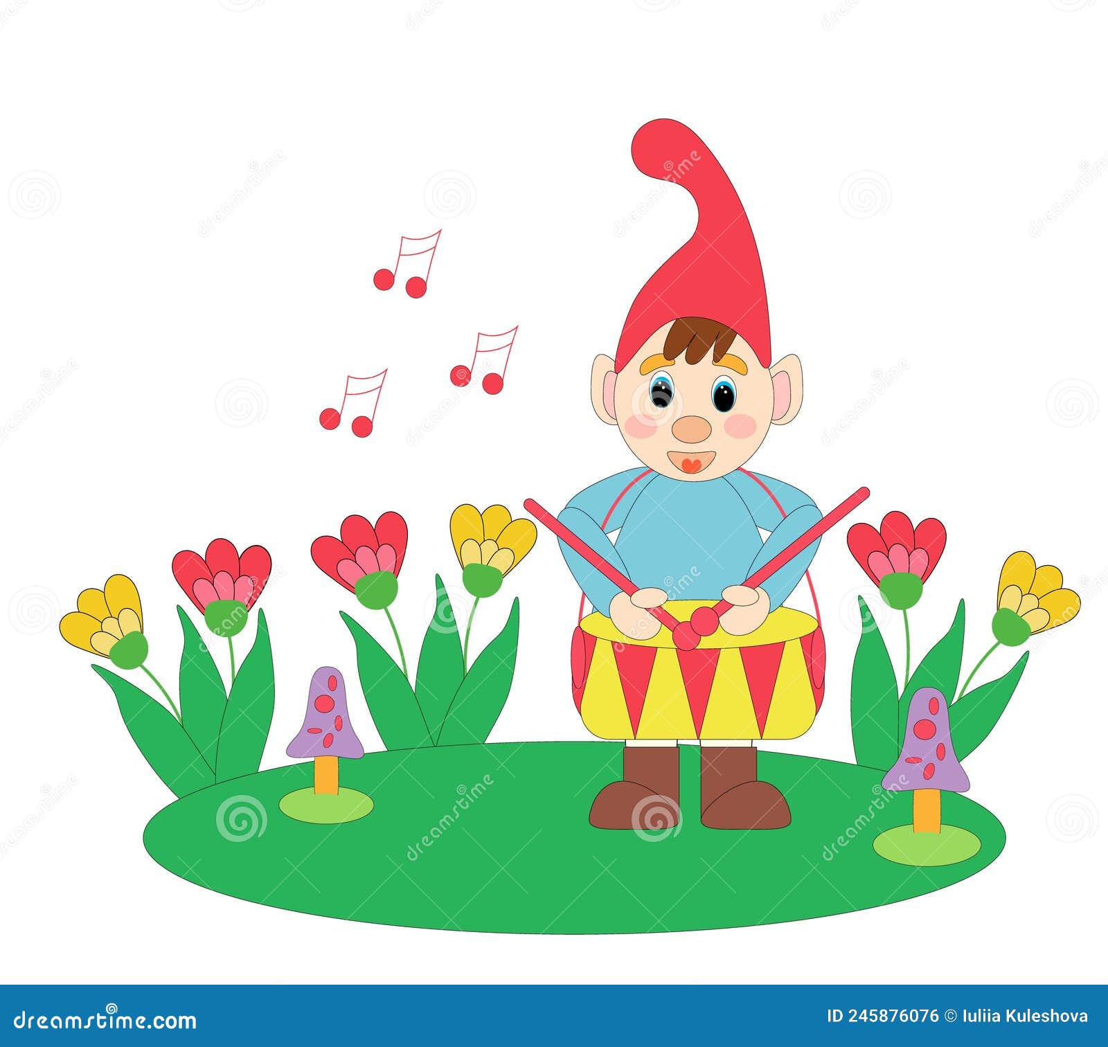 Character gnome drummer stock illustration. Illustration of character ...