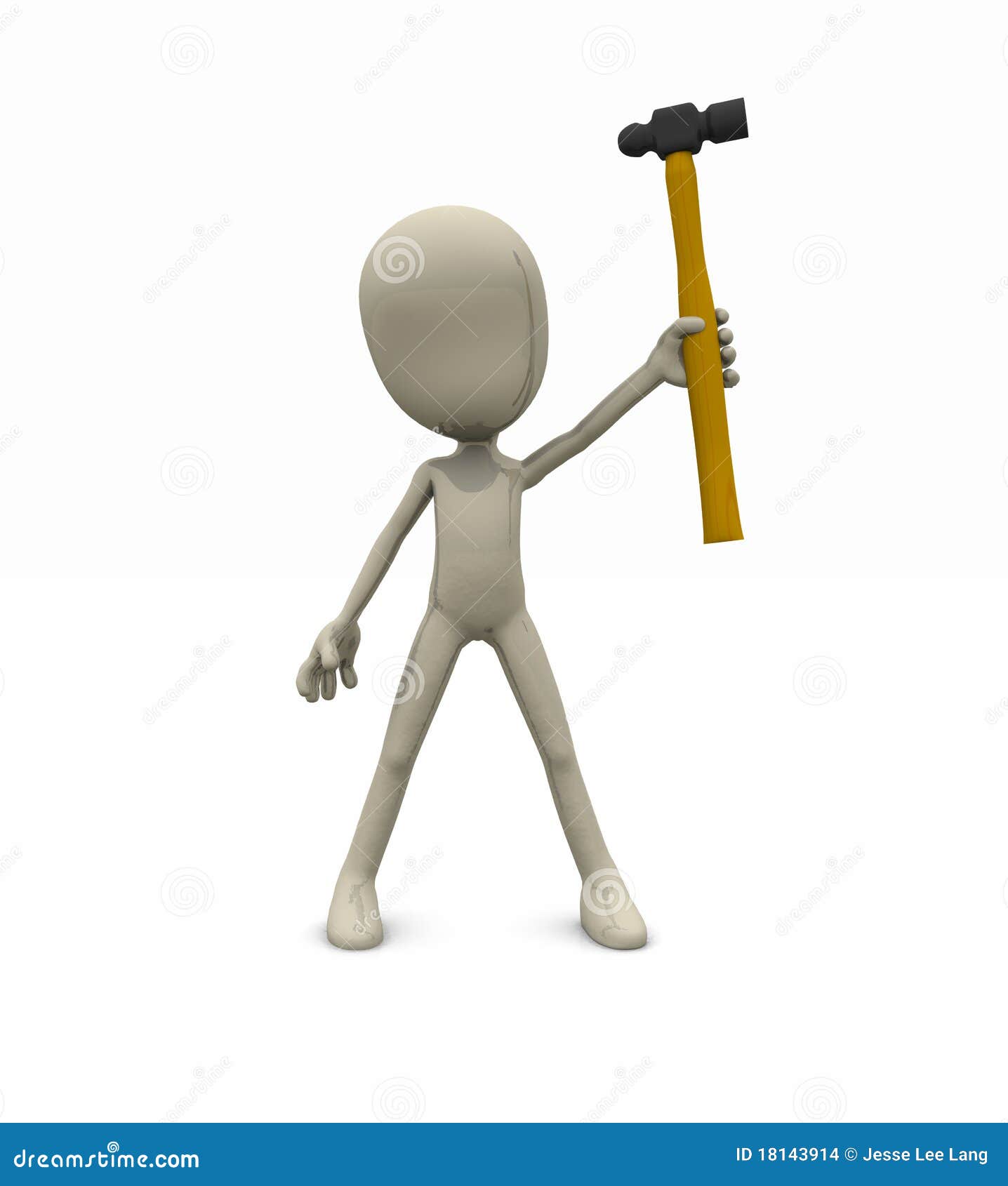 Character with hammer stock illustration. Illustration of cartoon ...