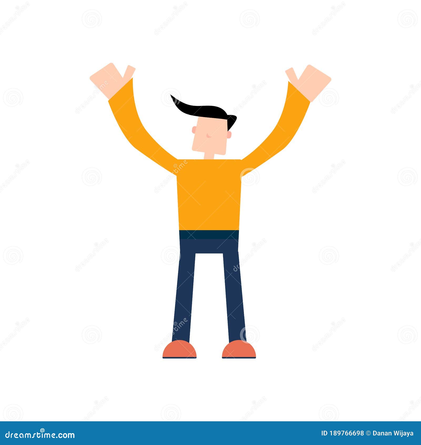 Character Happy Flat Design Illustration Vector Stock Illustration ...