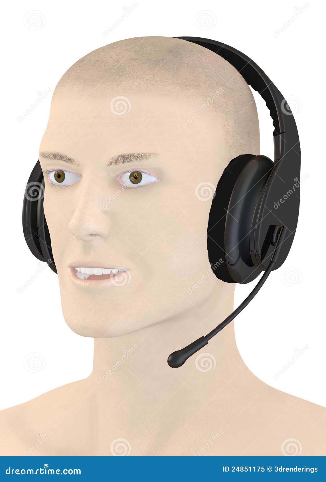 Character with Headphones + Microphone Stock Illustration ...