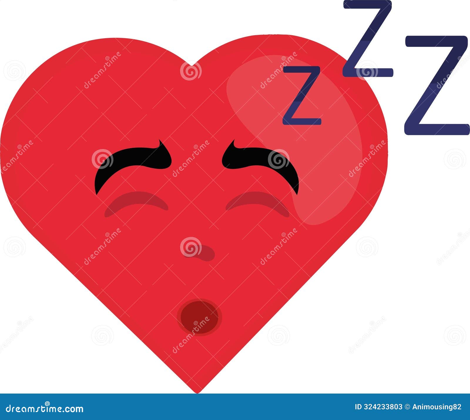 Character Heart Cartoon Sleeping Stock Illustration - Illustration of ...