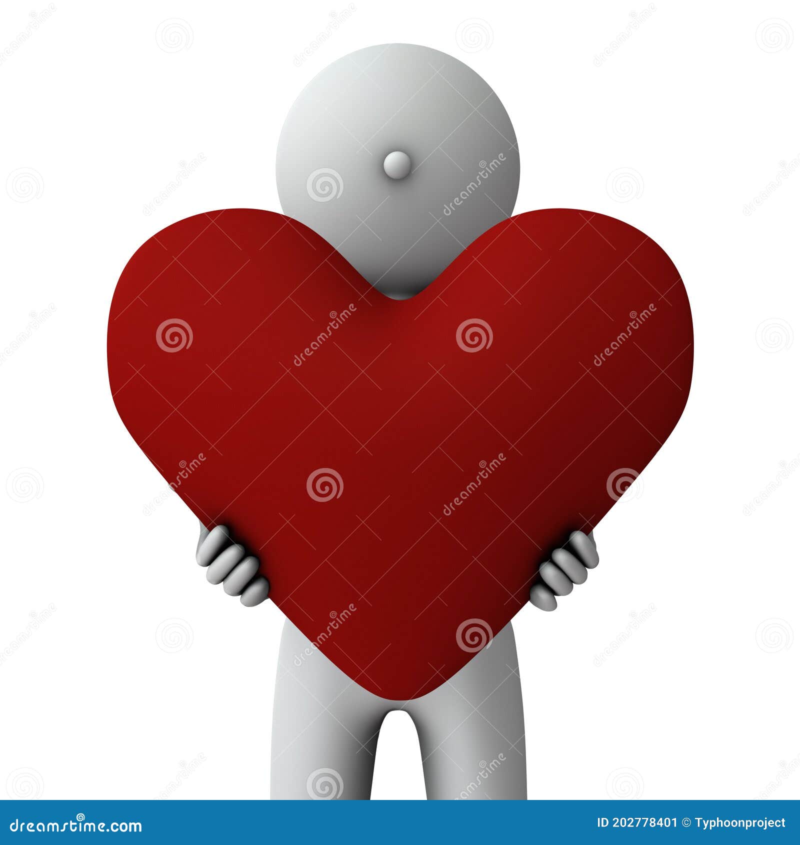 A Character Holding a Big Heart Symbol. it Represents Honesty Stock ...