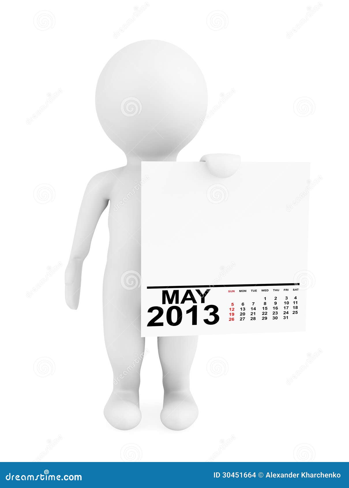 Character Holding Calendar May 2013 Stock Illustration - Illustration ...