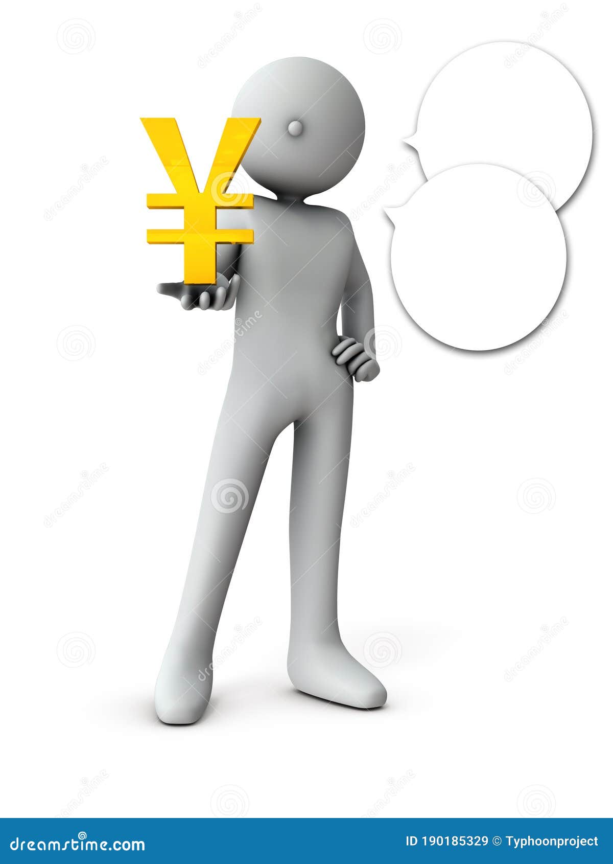 A Character that Holds a Currency Symbol. Stock Illustration ...