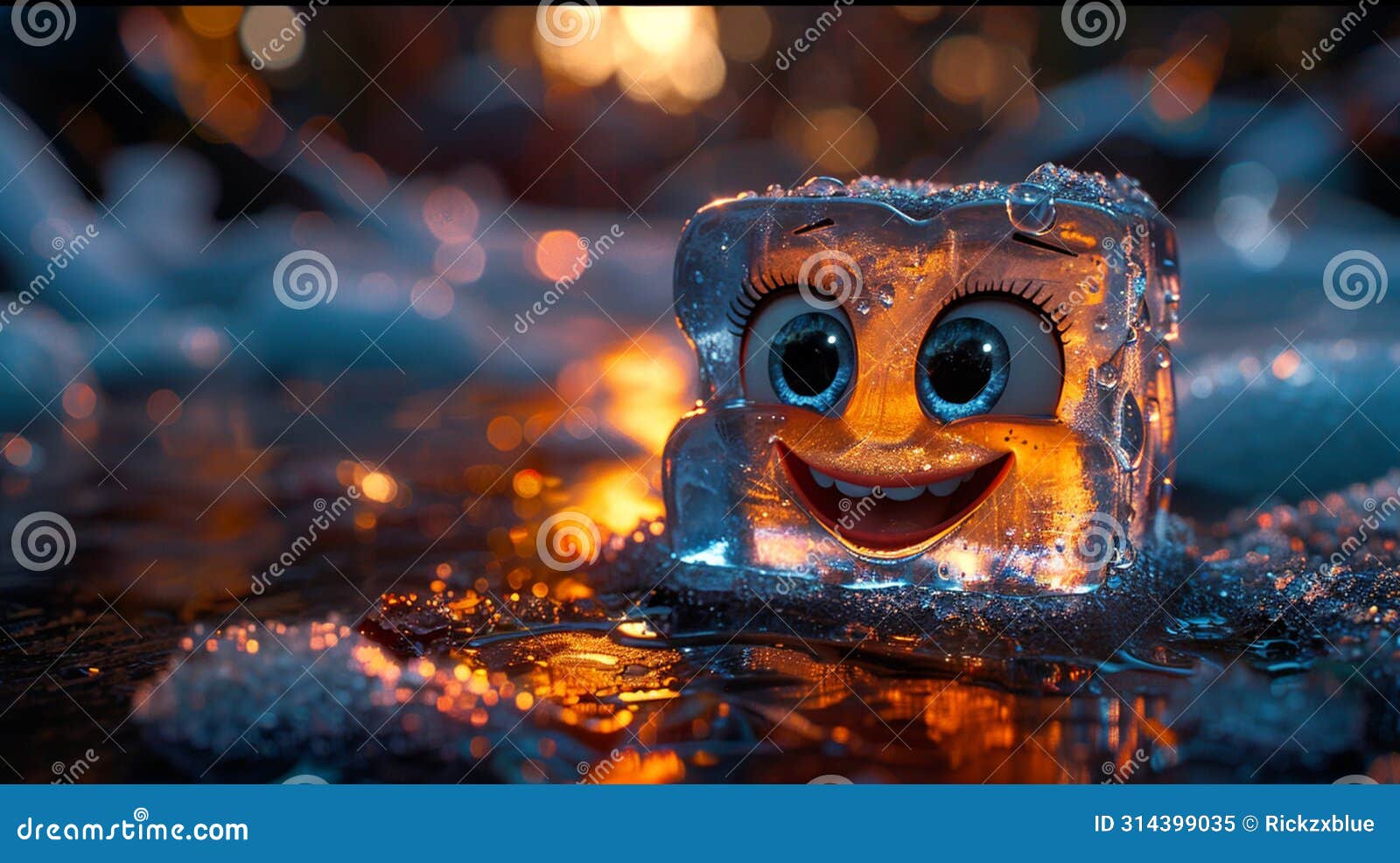 Character ice cube 3d stock illustration. Illustration of cute - 314399035