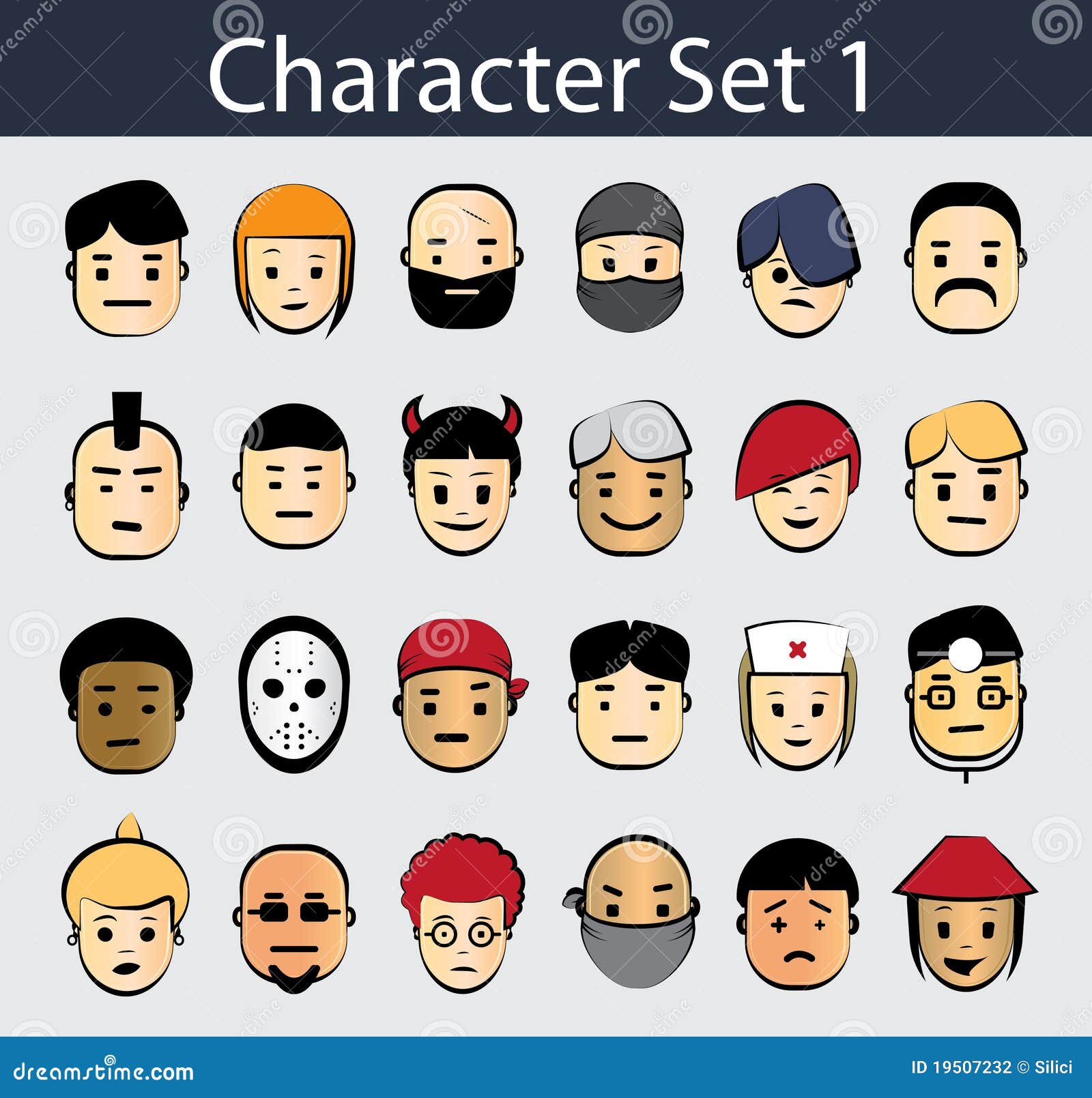 Character Icon Set 1 Vector Illustration | CartoonDealer.com #19507232