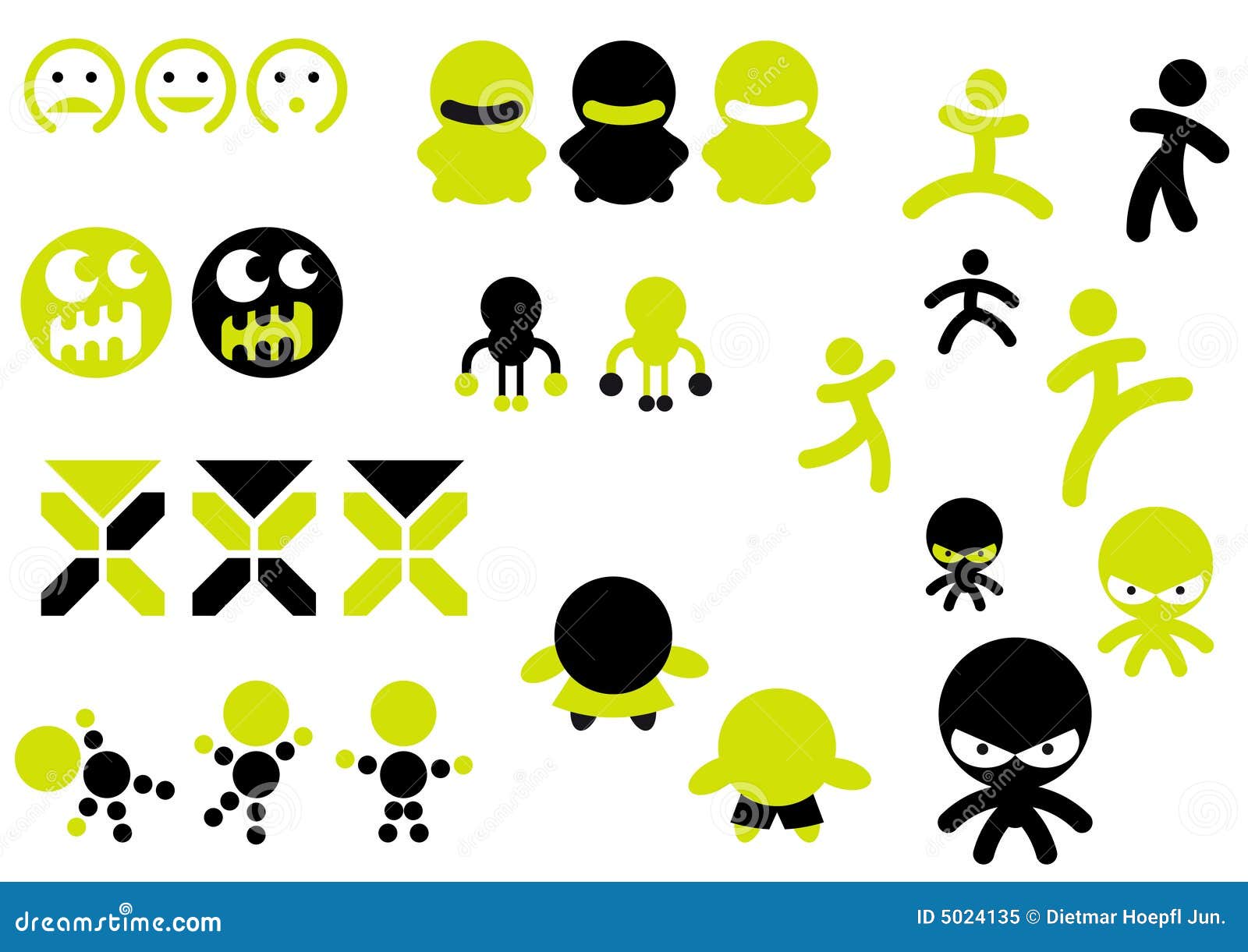 Character icons stock vector. Illustration of smiling - 5024135