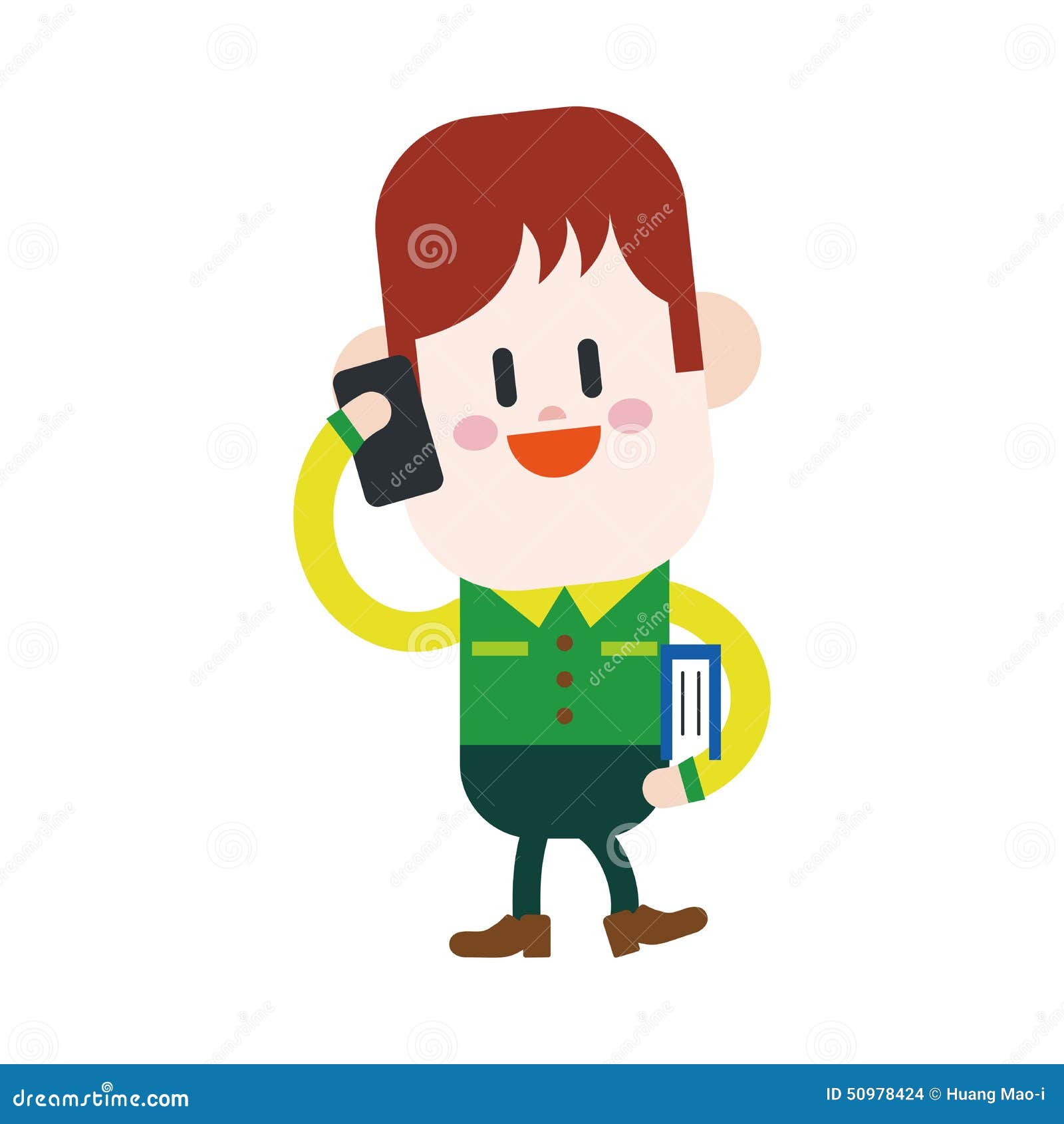 Character Illustration Design. Boy Using Cell Phone Cartoon,eps Stock ...