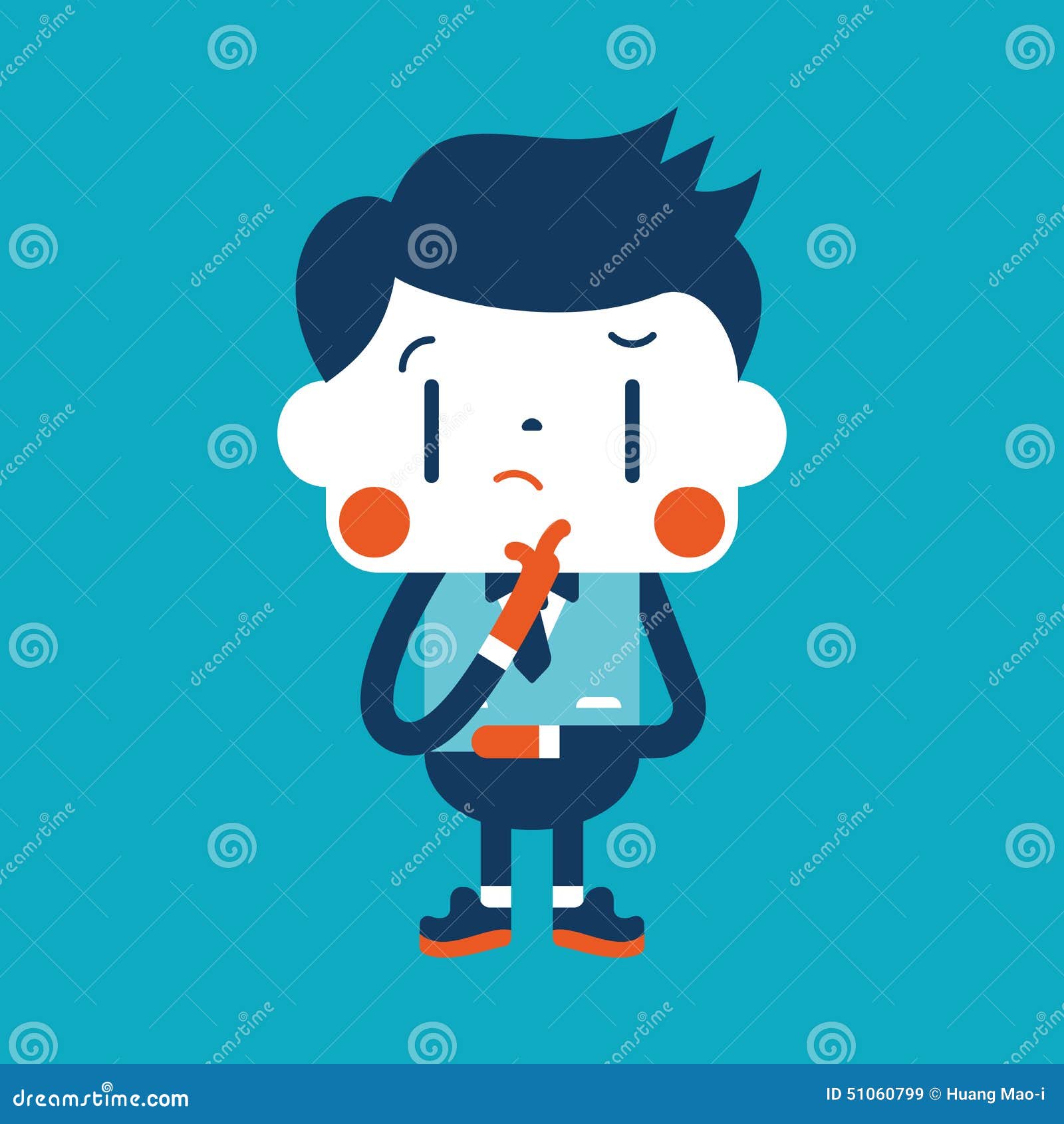 Character Illustration Design. Businessman Thinking Cartoon,eps Stock ...