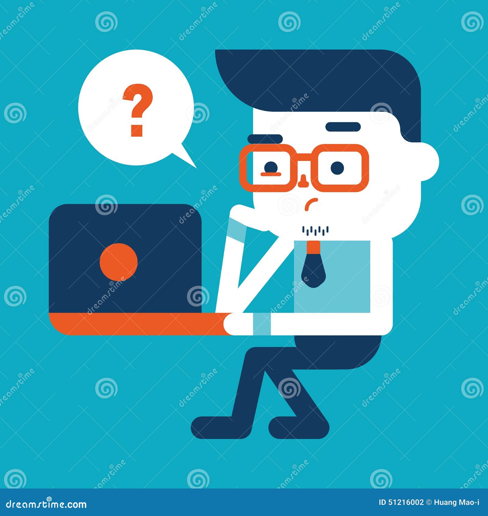 Character Illustration Design. Businessman Using Computer Cartoon,eps ...