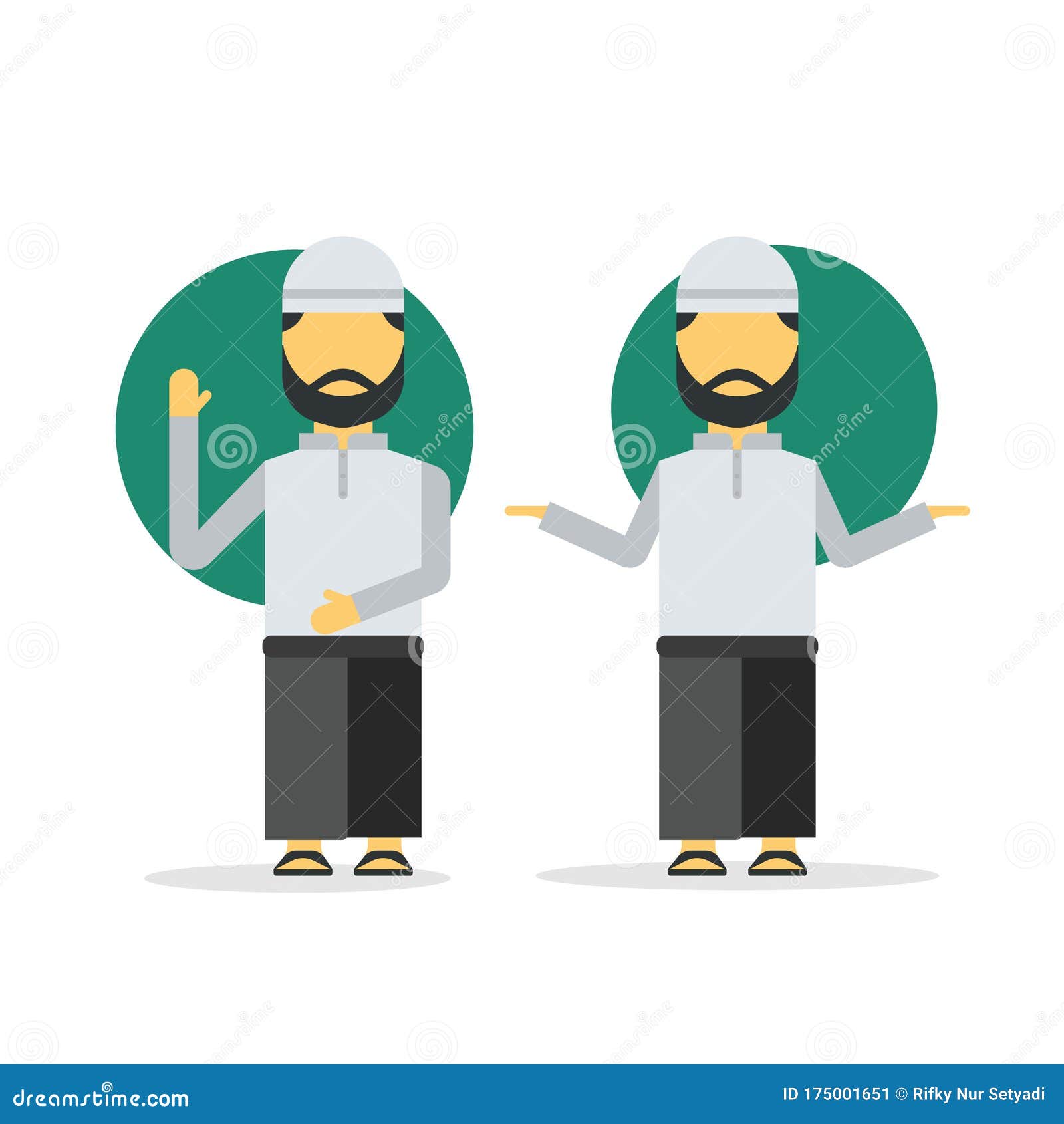 Character Illustration of Muslim Man Wearing Cap Stock Vector ...