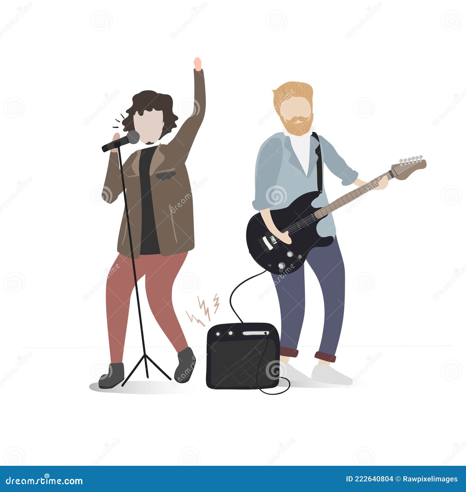 Character Illustration of People in a Band Stock Illustration ...