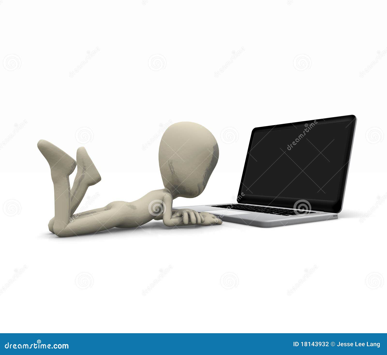 Character with laptop stock illustration. Illustration of creature ...