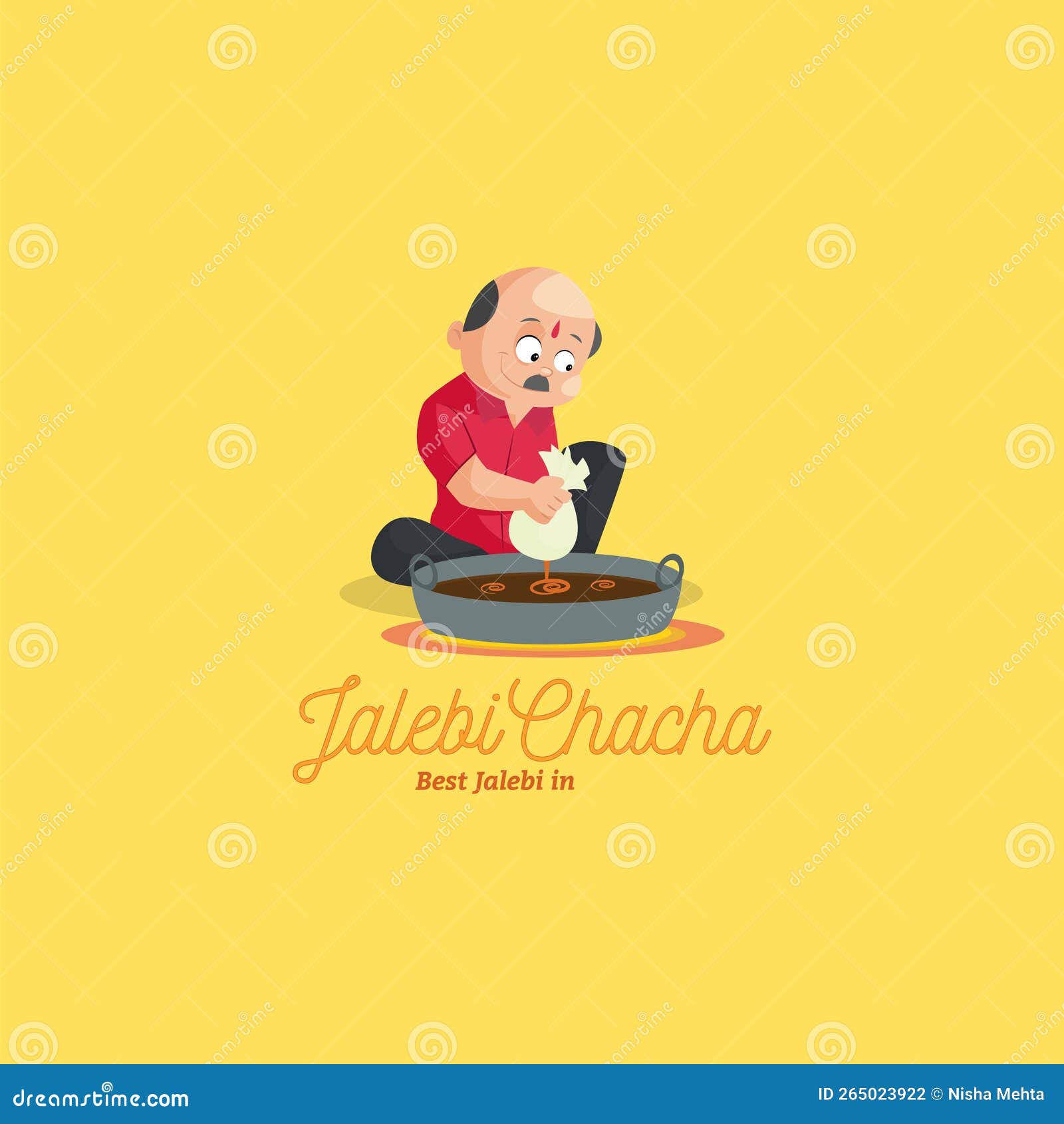Jalebi Chacha Best Jalebi Vector Mascot Logo Stock Vector ...