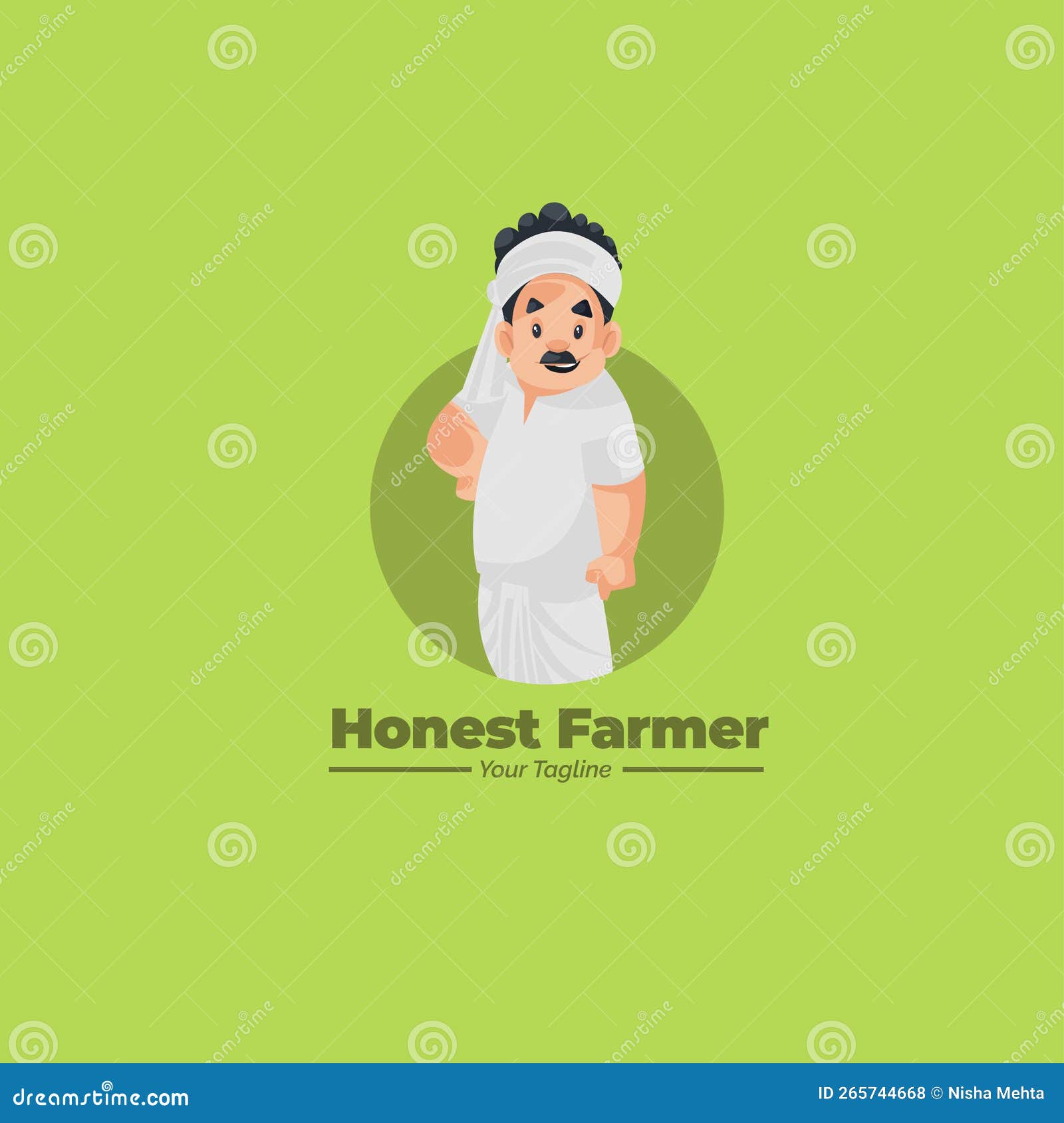 Honest Farmer Vector Mascot Logo Stock Vector - Illustration of garden ...