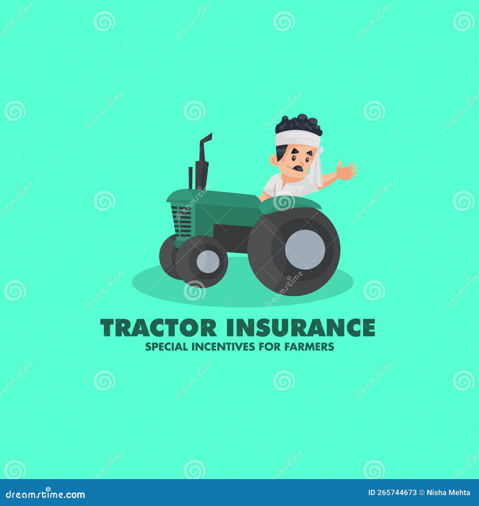Tractor Insurance Special Incentives For Farmers Vector Mascot Logo ...