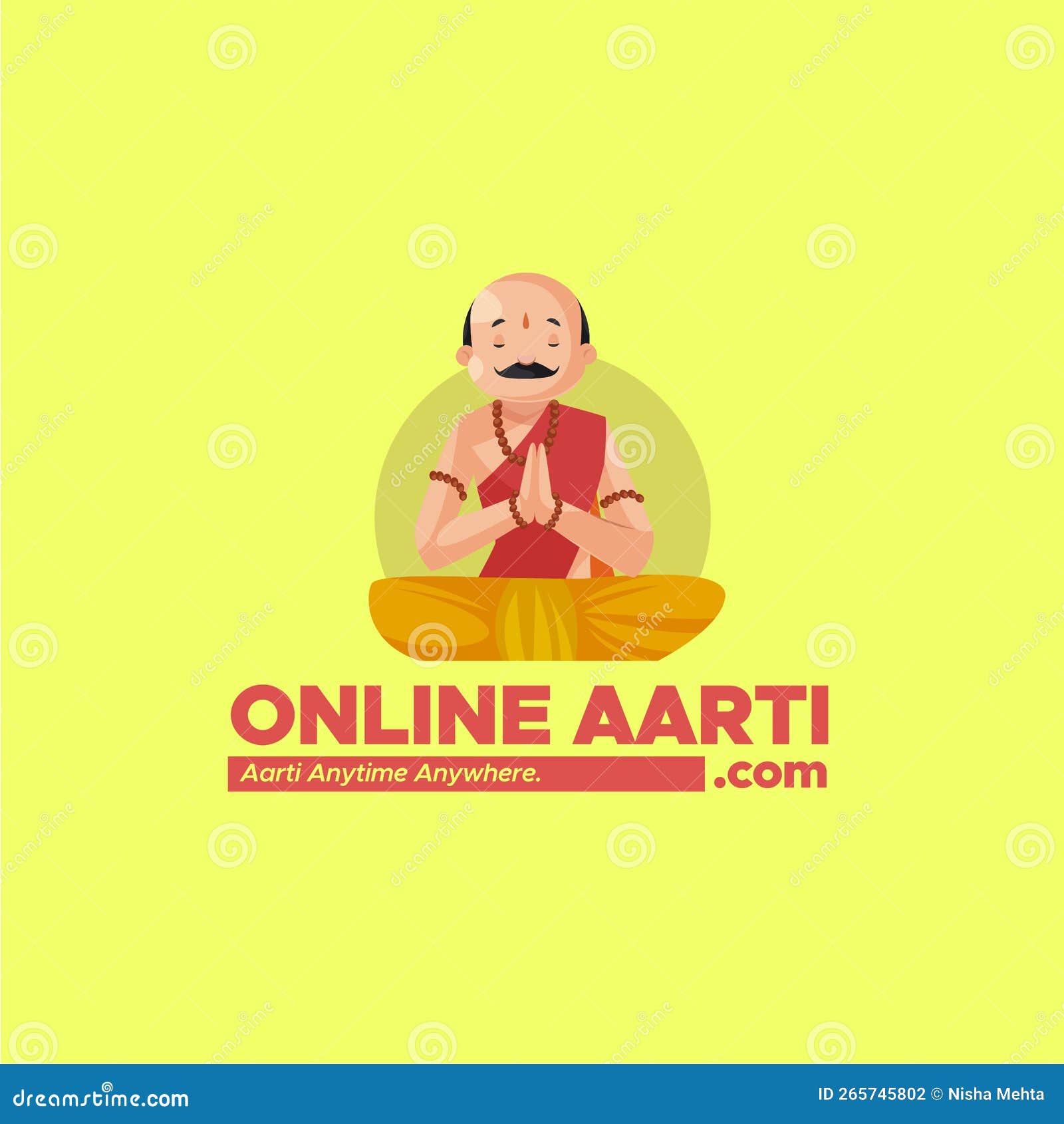 Modern Pandit Ji Vector Mascot Logo | CartoonDealer.com #265744687
