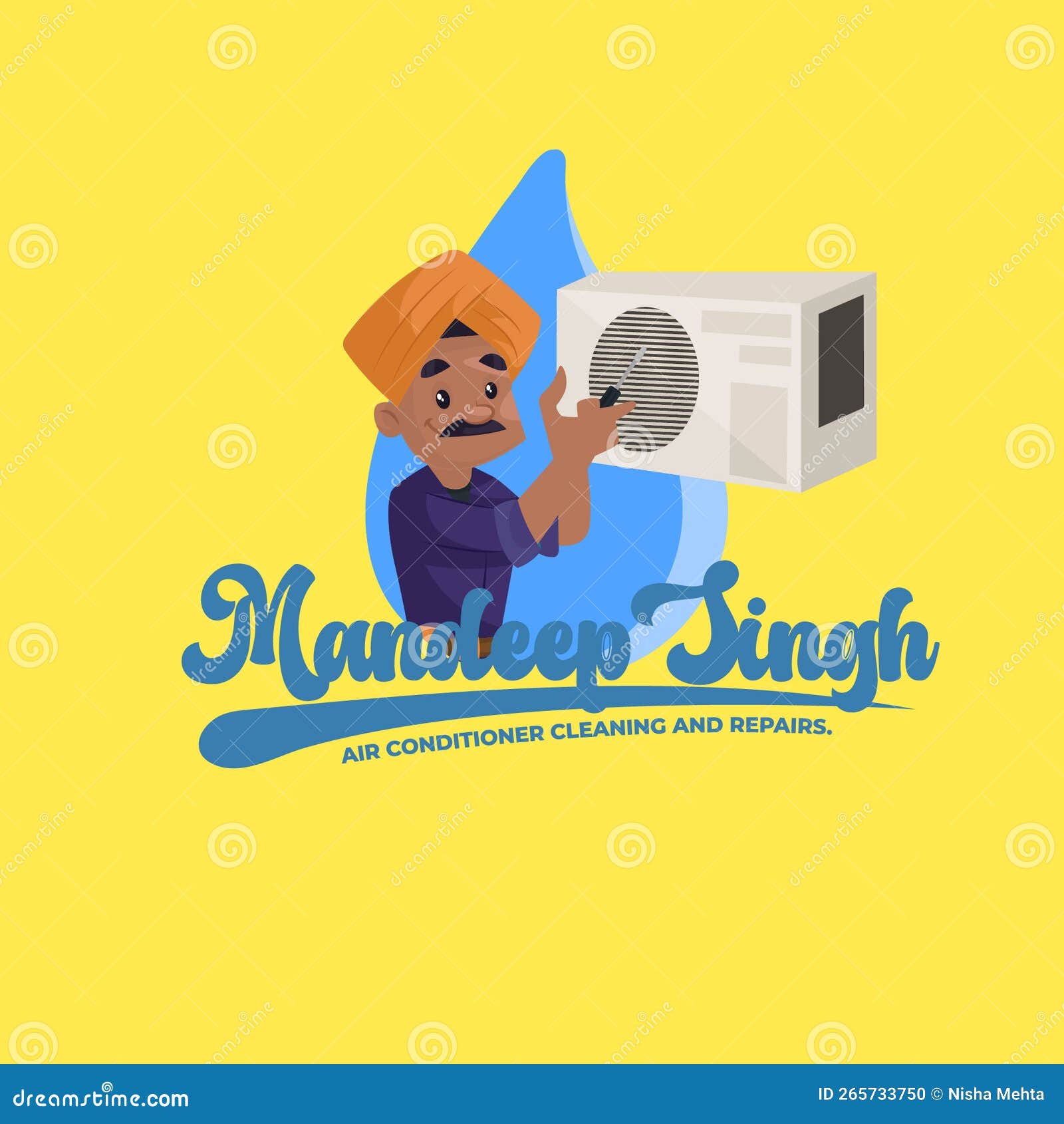 Air Conditioner Lettering | Stylized Type For AC Marketing Cartoon ...