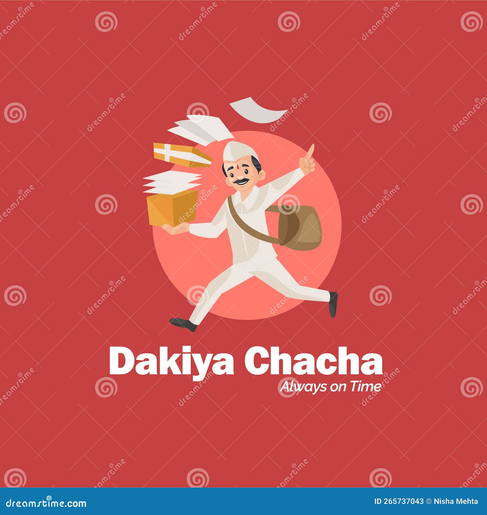 Postman Chacha Vector Mascot Logo | CartoonDealer.com #265737054