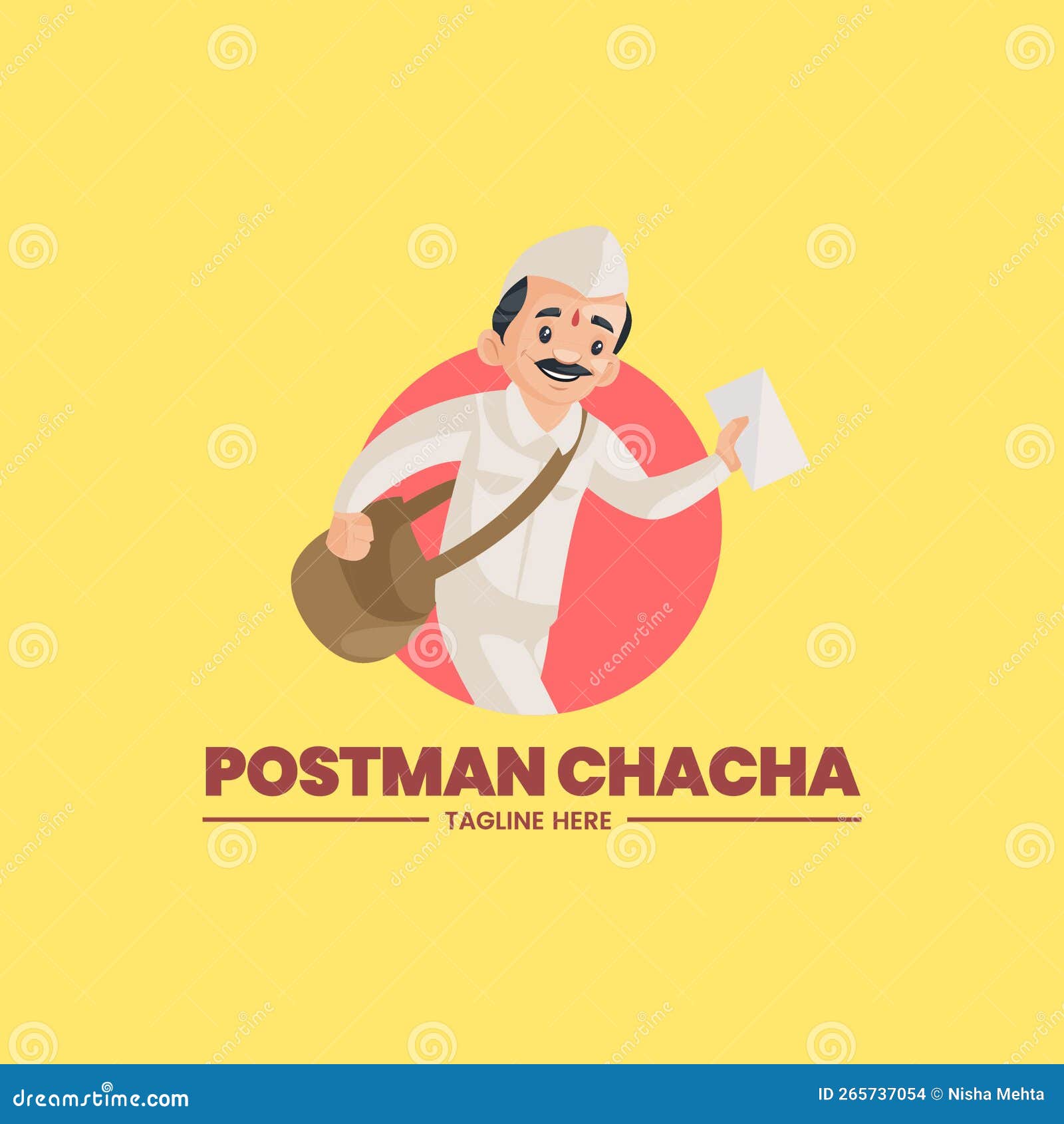 Postman Chacha Vector Mascot Logo | CartoonDealer.com #265737054