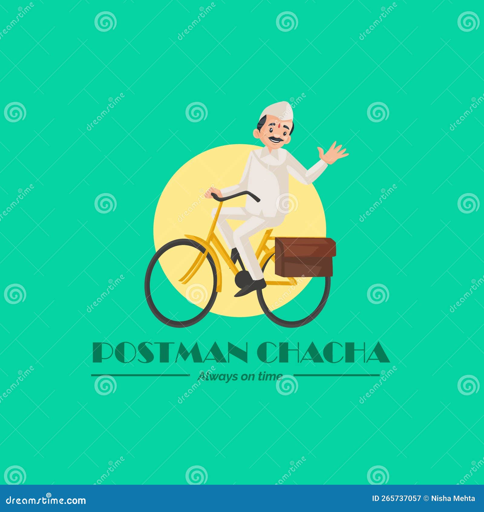 Postman Chacha always on Time Vector Mascot Logo Stock Vector ...