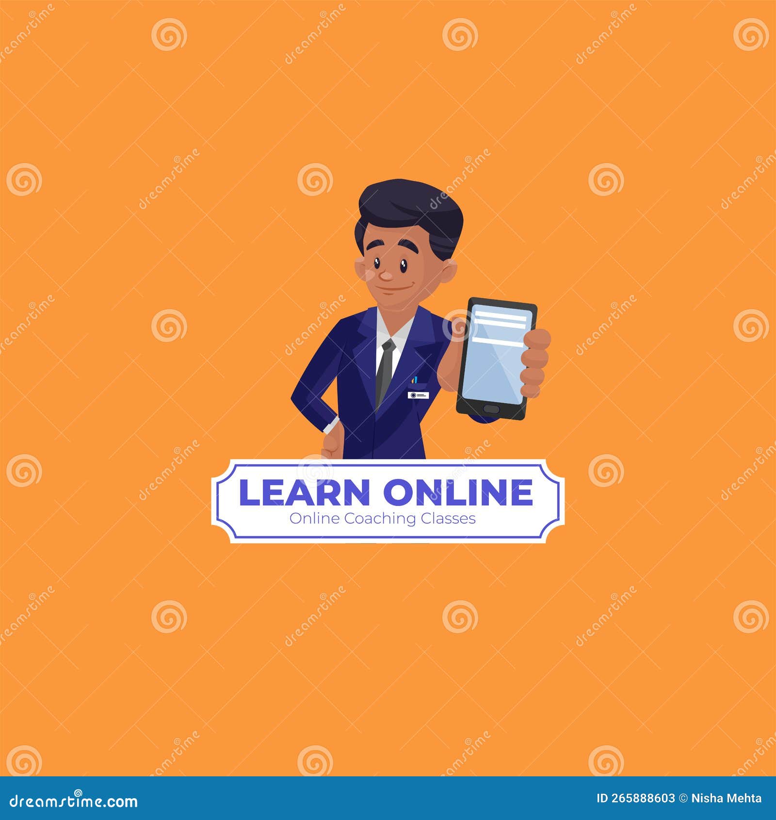 Learn Online Coaching Classes Vector Mascot Logo Stock Vector ...