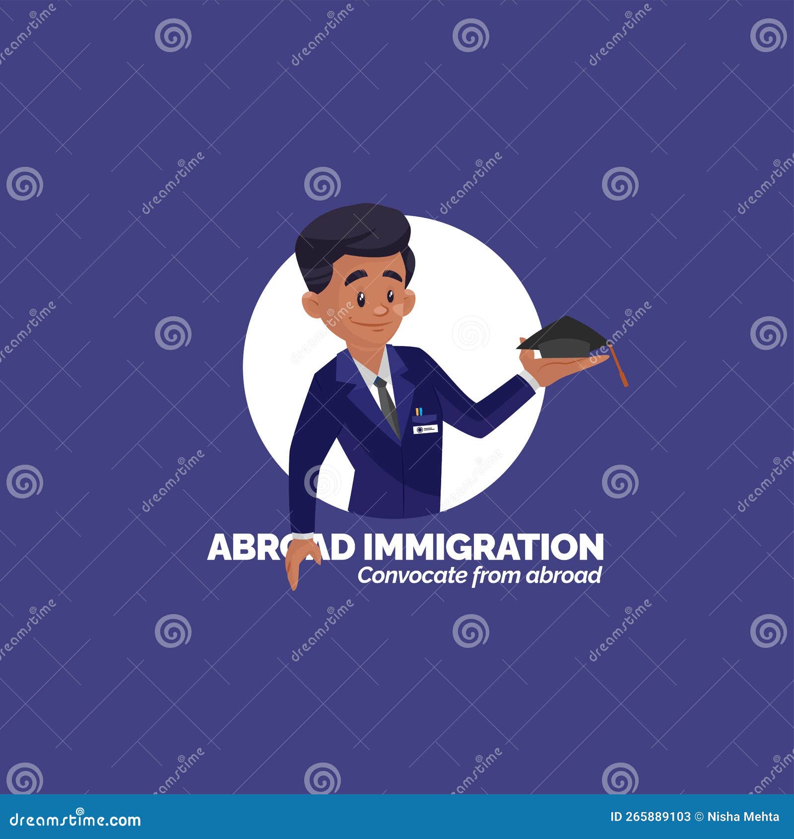 Abroad Immigration Convocate from Abroad Vector Mascot Logo Stock ...