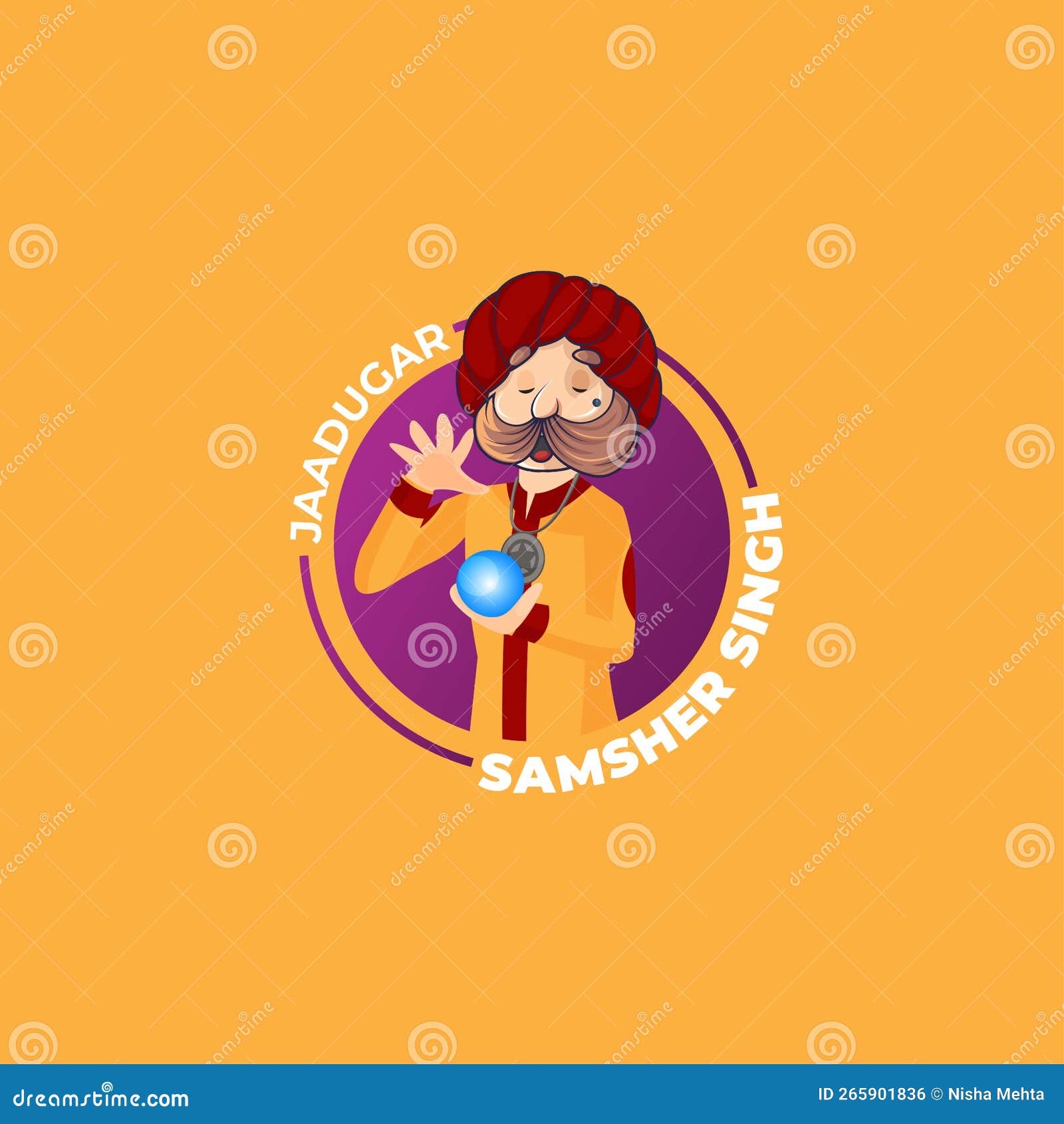 Jaadugar Samsher Singh Vector Mascot Logo Stock Vector - Illustration ...