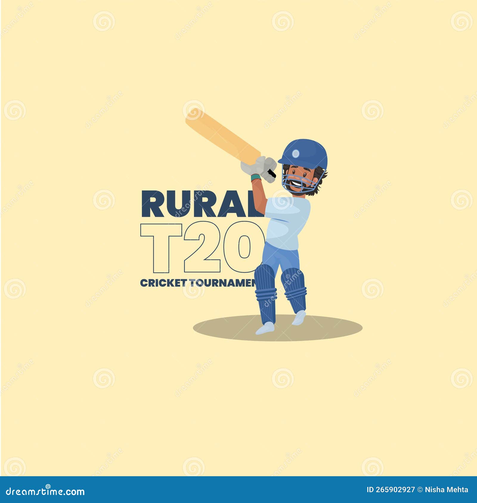 Gully Cricket Tournament Vector Mascot Logo | CartoonDealer.com #265901854