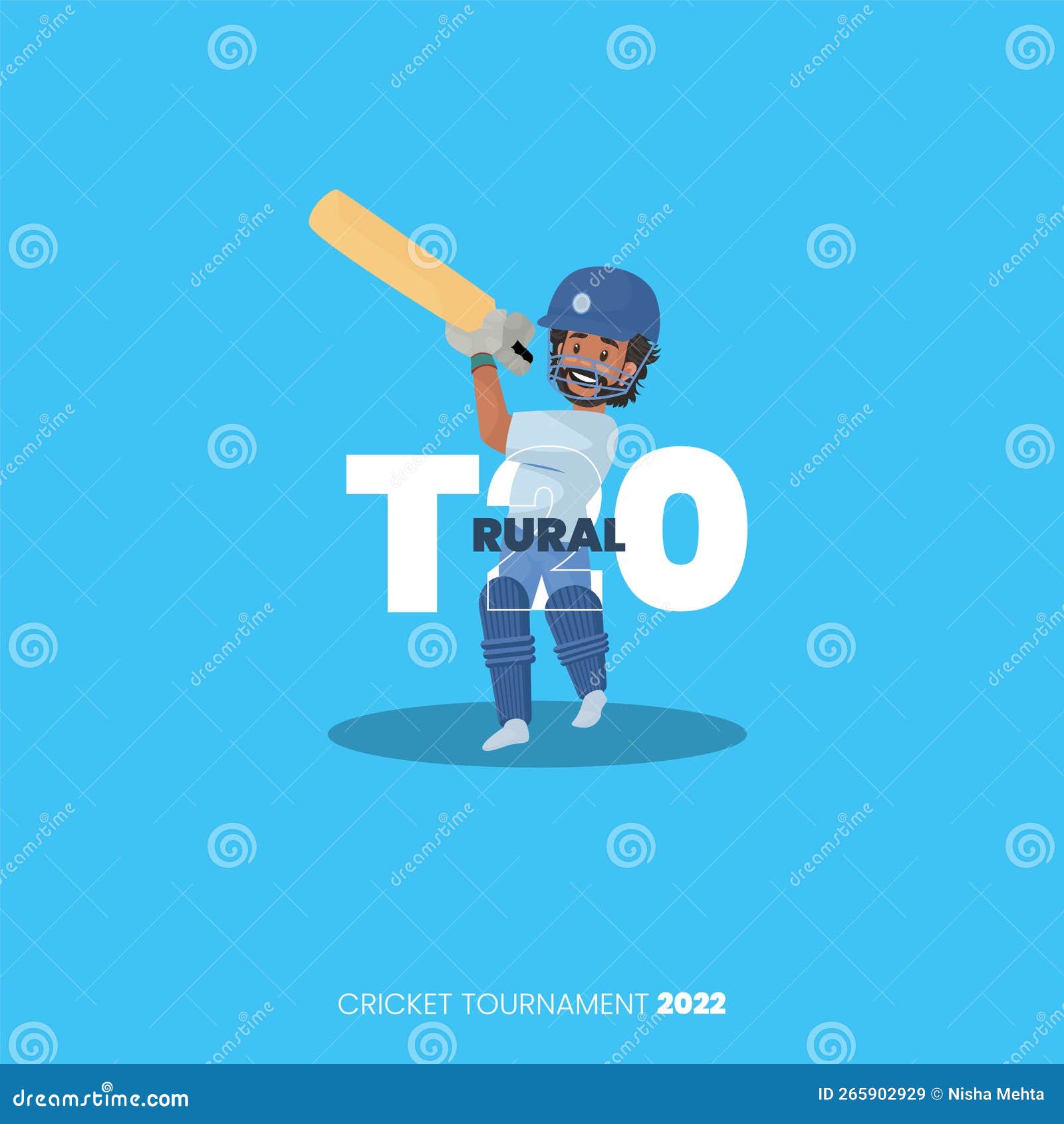 Gully Cricket Tournament Vector Mascot Logo | CartoonDealer.com #265901854