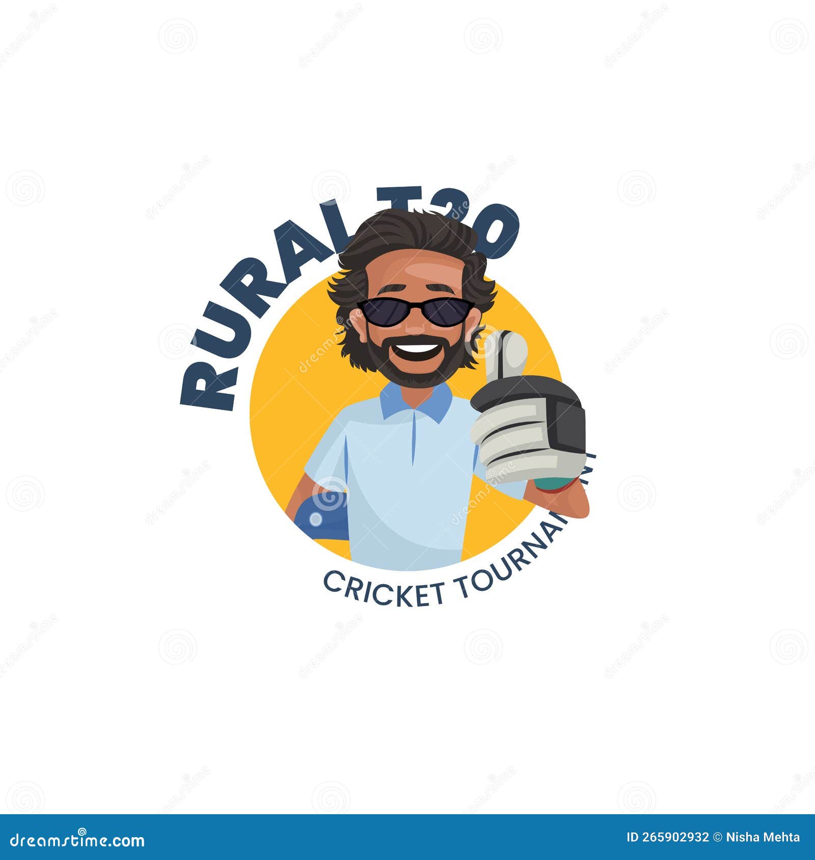 Gully Cricket Tournament Vector Mascot Logo | CartoonDealer.com #265901866