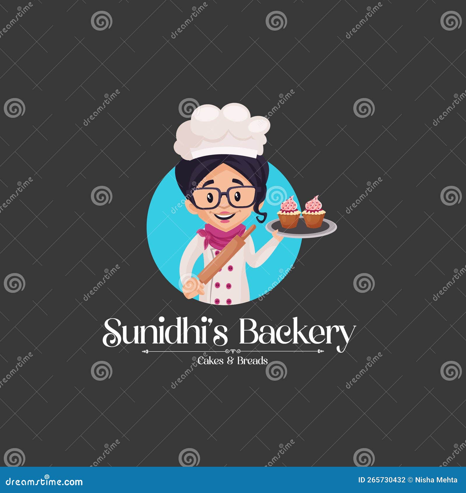 Sunidhi S Bakery Cakes and Breads Vector Mascot Logo Stock Vector ...