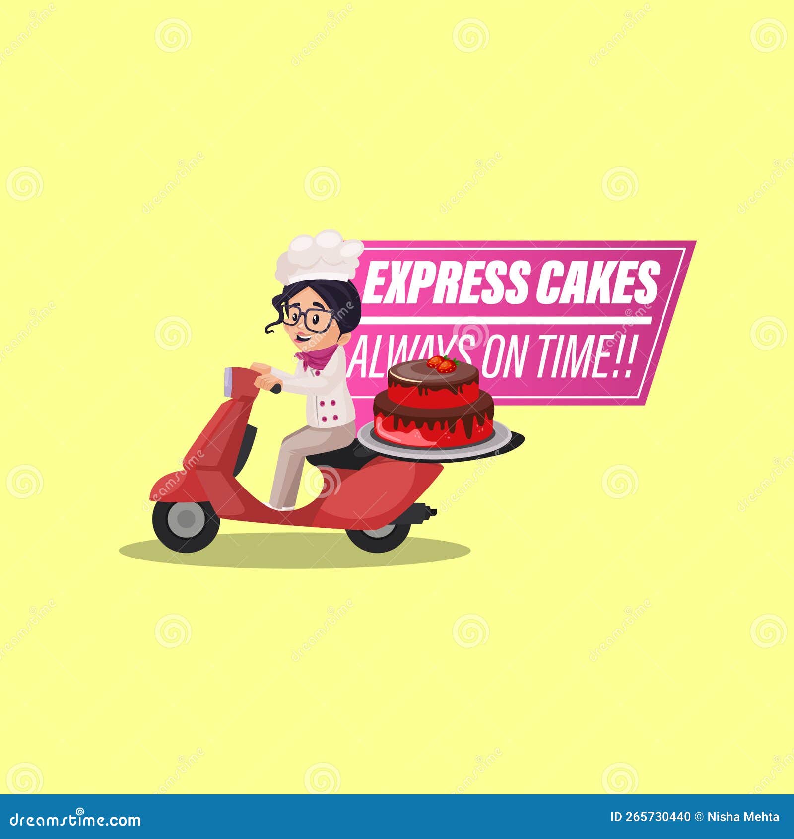 Express Cakes always on Time Vector Mascot Logo Stock Vector ...