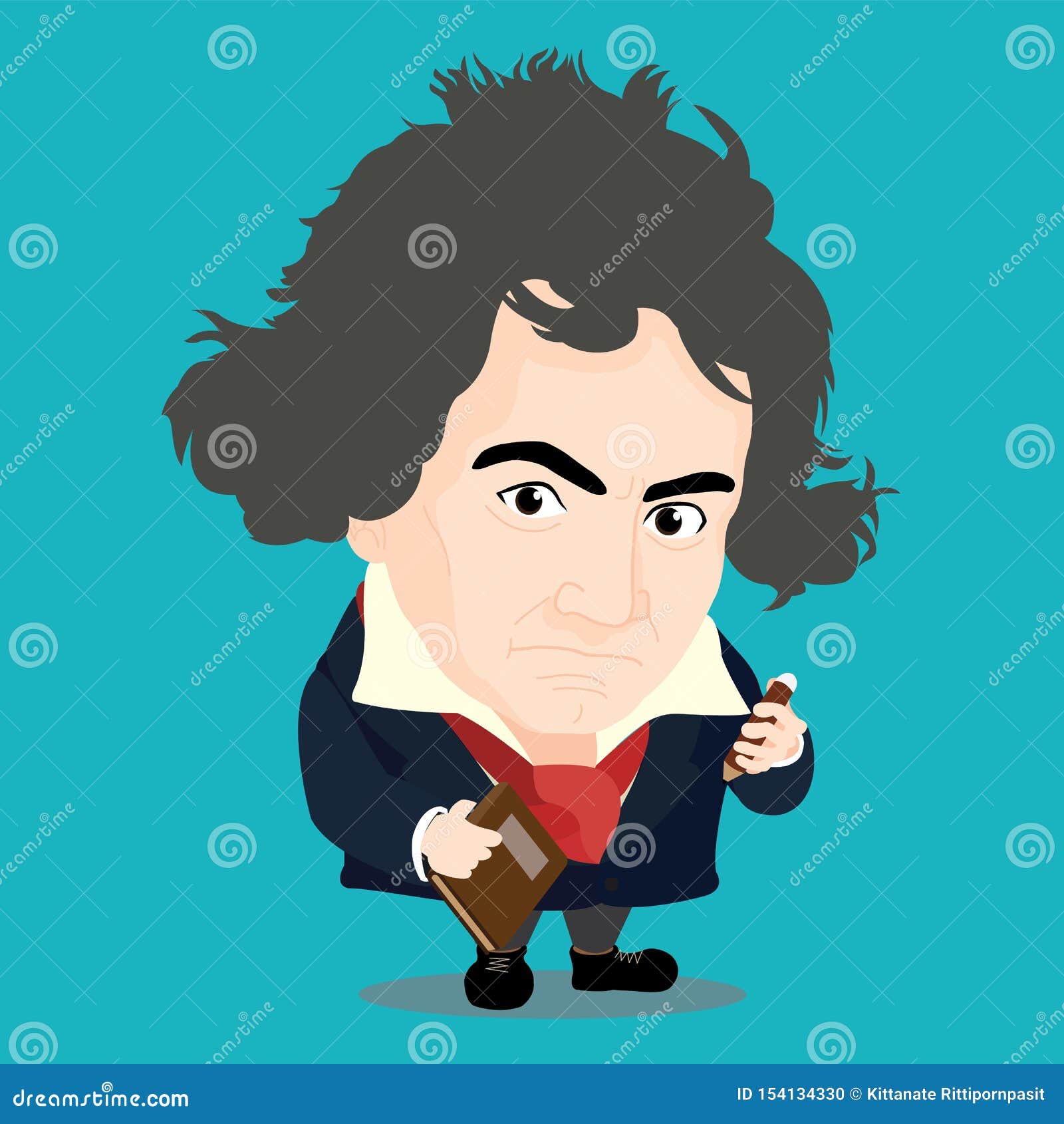 Character of Ludwig Van Beethoven Stock Illustration - Illustration of ...
