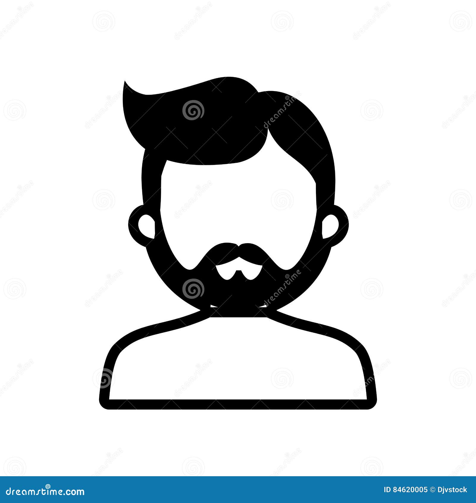 Character Man Bearded Hairstyle Outline Stock Illustration ...