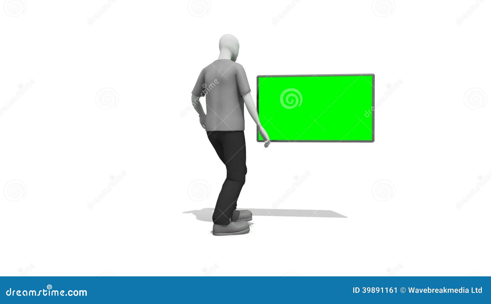Character Man Pointing at a Green Screen Stock Video - Video of ...