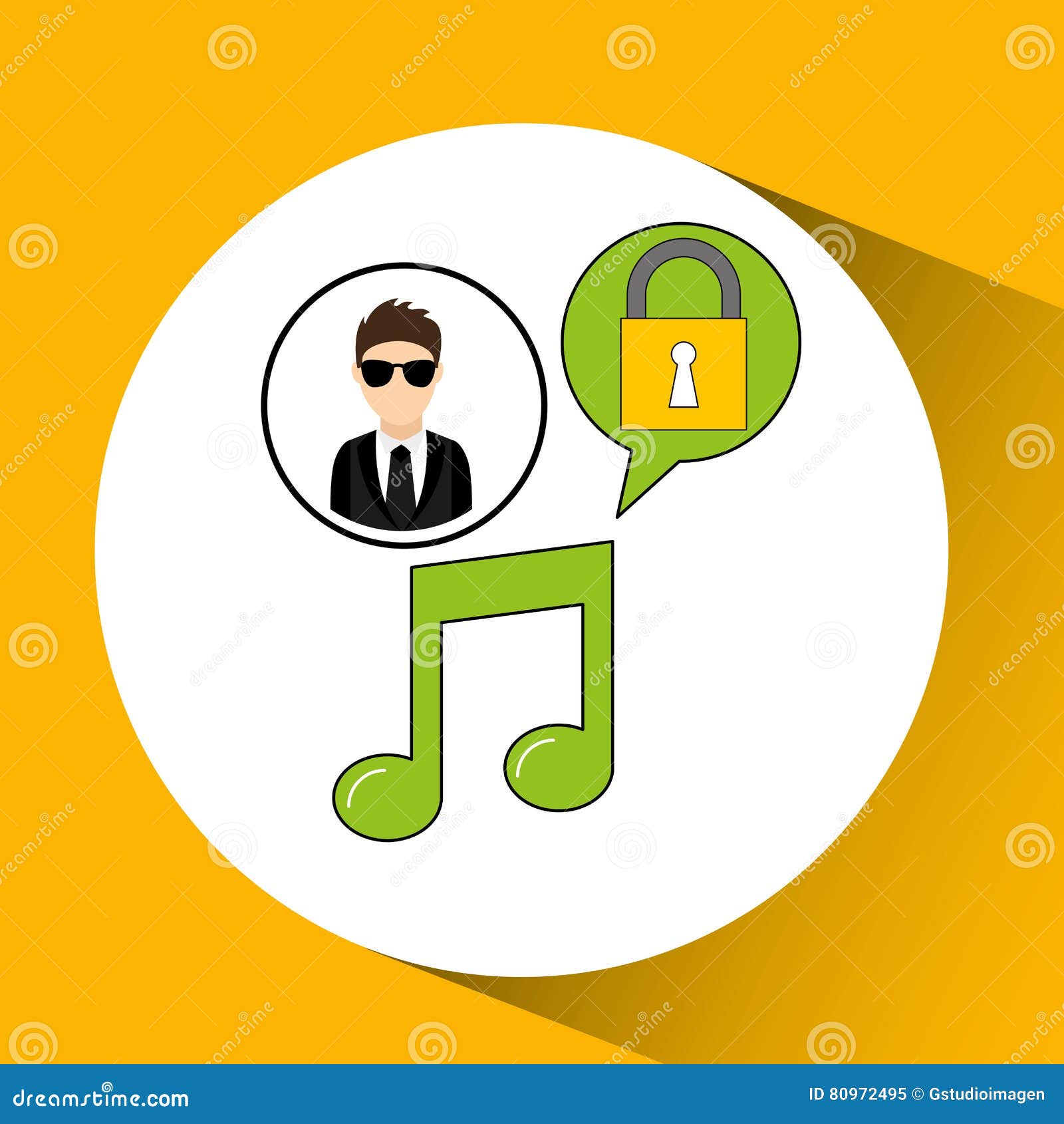 Character Man Protected Digital Music Stock Vector - Illustration of ...