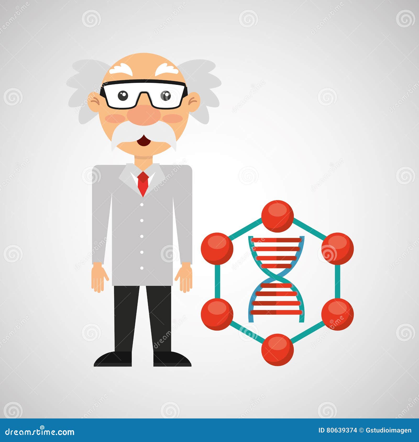 Character Man Scientist Dna Medical Stock Vector - Illustration of icon ...