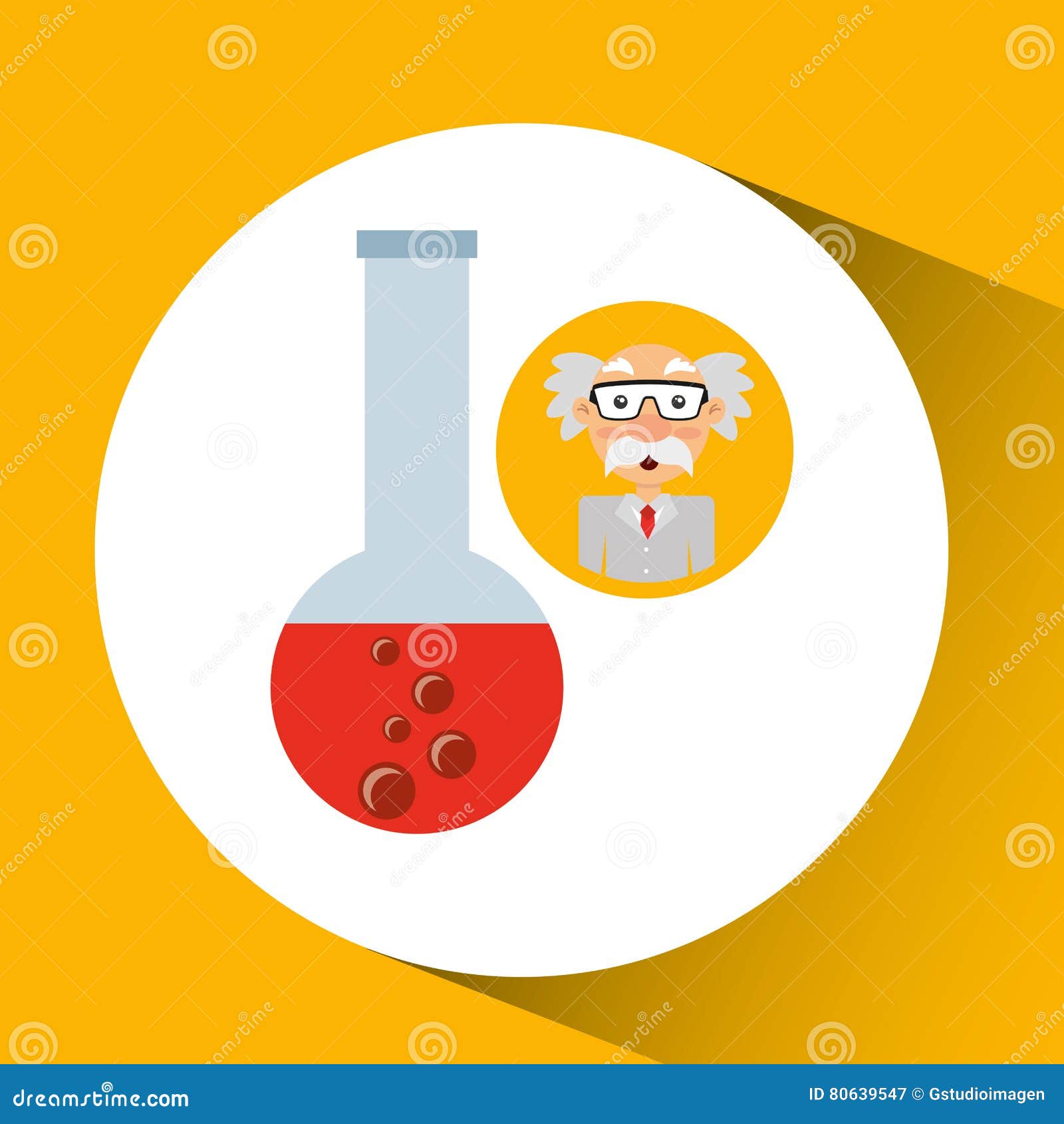 Character Man Scientist Test Tube Design Stock Vector - Illustration of ...