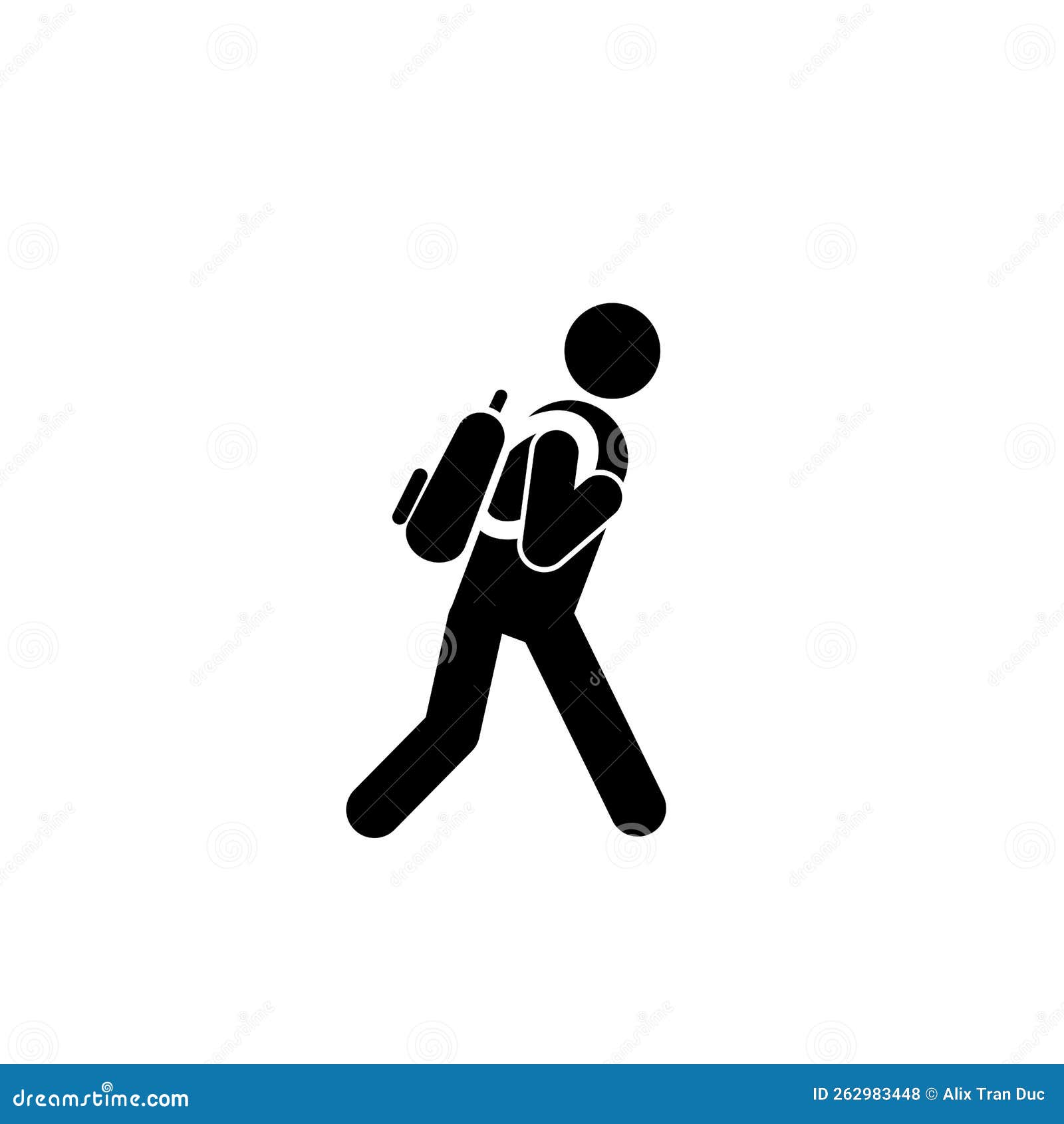Character Walking with Backpack Icon Stock Vector - Illustration of ...