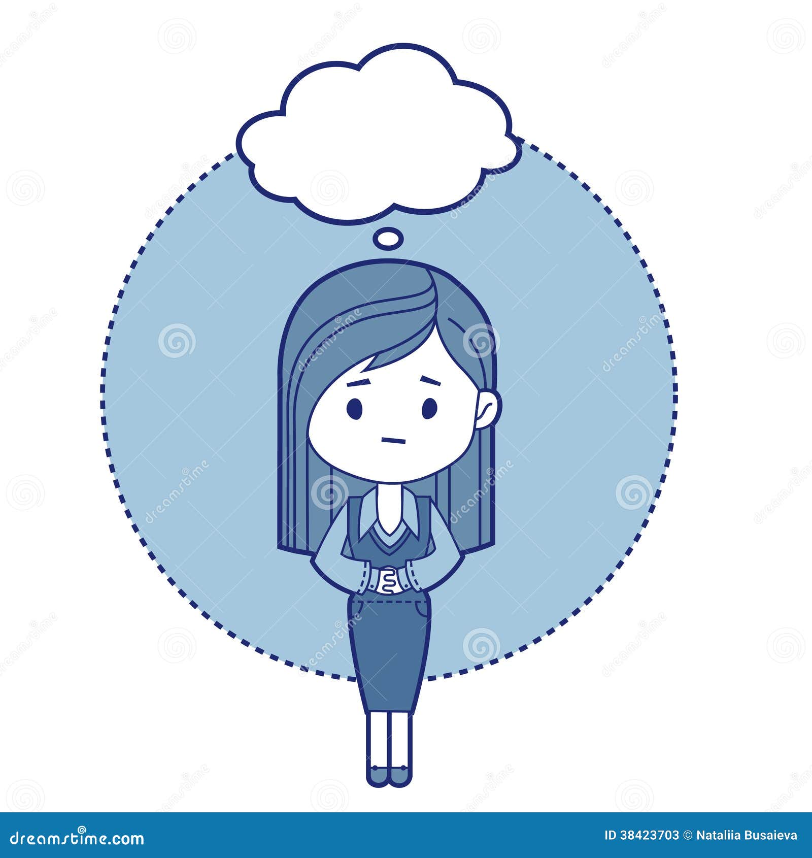 Character manager think stock illustration. Illustration of secretary ...
