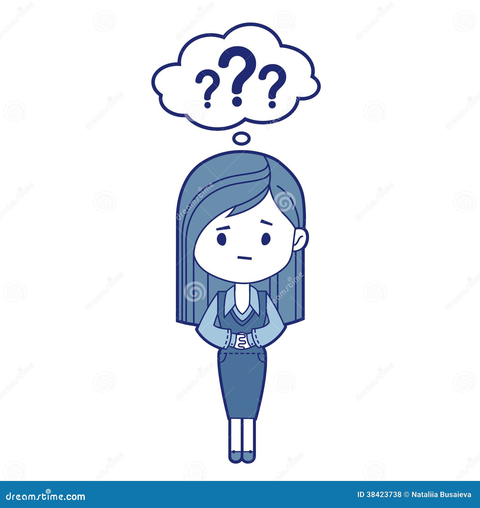 Character manager think stock illustration. Illustration of think ...