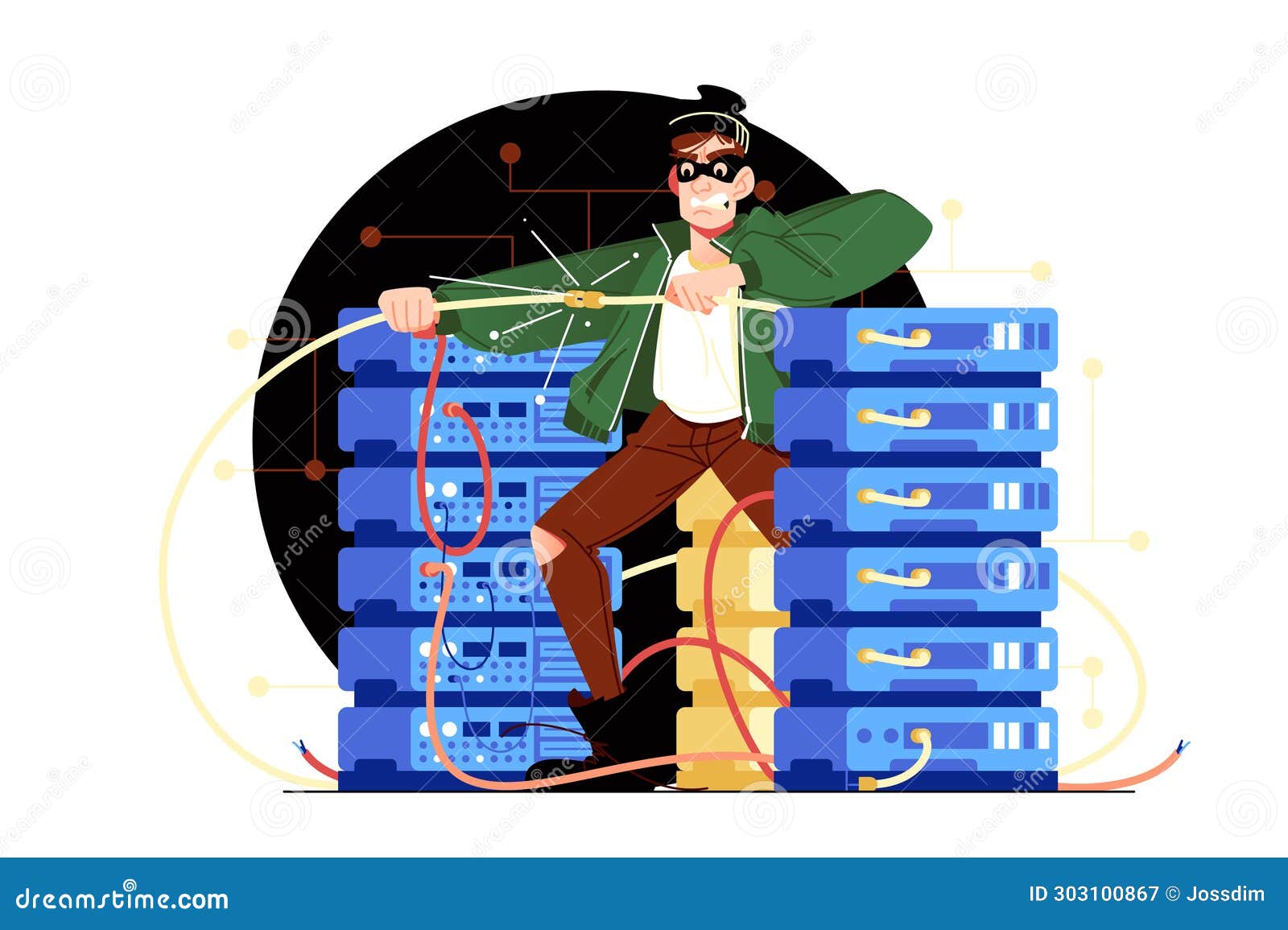 Character Managing Data Center Cartoon Vector | CartoonDealer.com ...