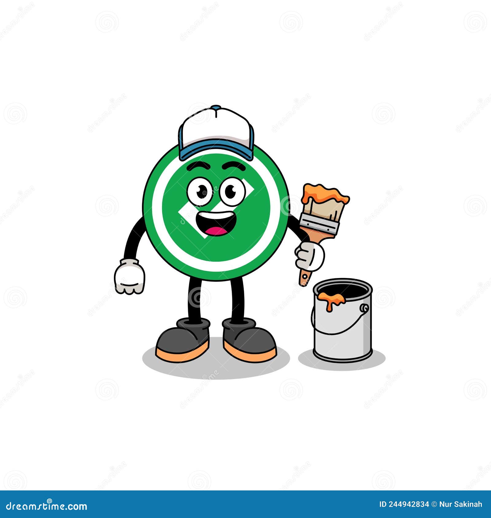 Character Mascot of Check Mark As a Painter Stock Vector - Illustration ...