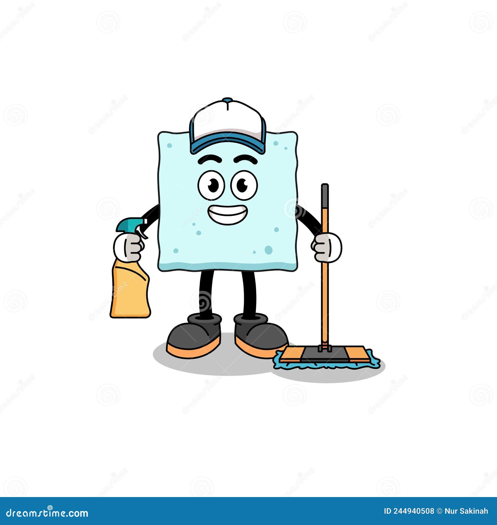 Character Mascot of Sugar Cube As a Cleaning Services Stock Vector ...