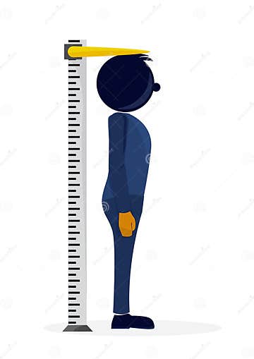 Character Measuring His Height Stock Illustration - Illustration of ...