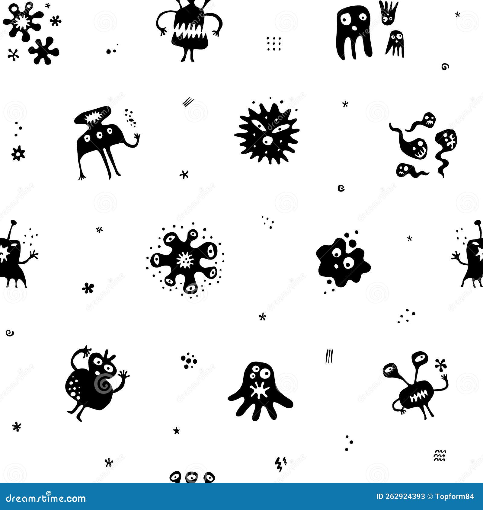 Microbes,monsters - Seamles Background Cartoon Vector | CartoonDealer ...