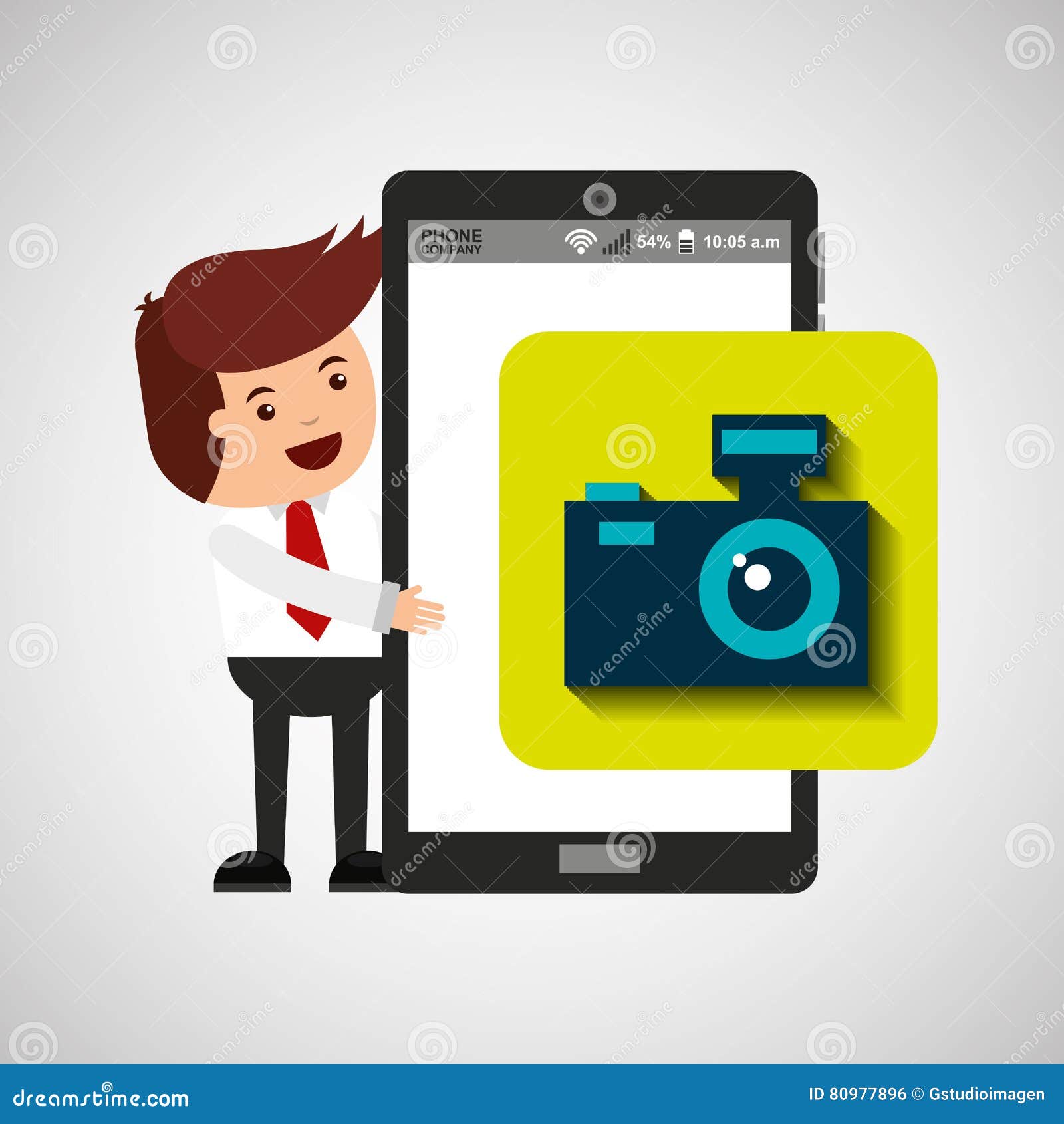 Character with Mobile App Camera Photo Stock Vector - Illustration of ...
